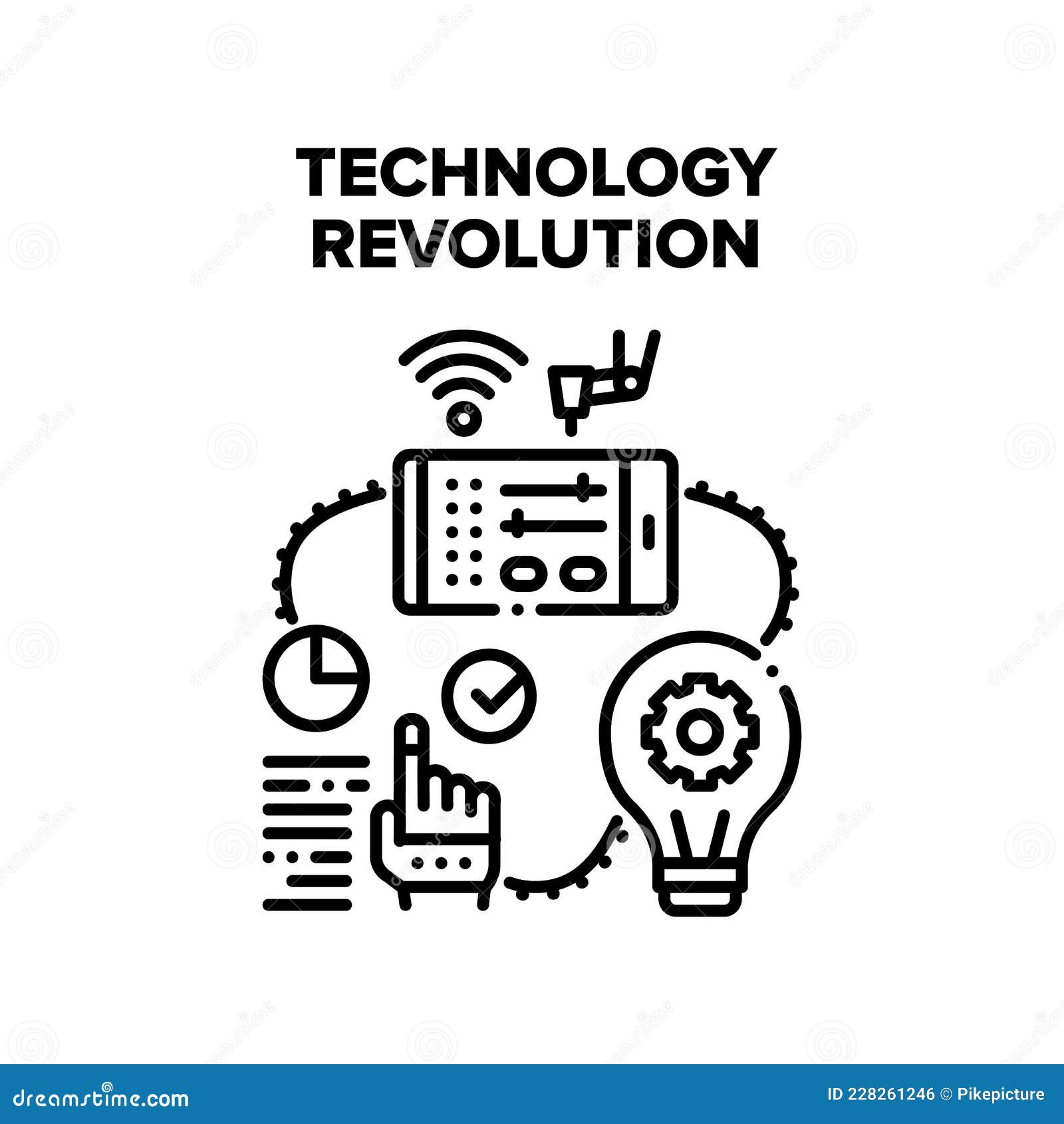 Technology Revolution Vector Concept Illustration Stock Vector ...