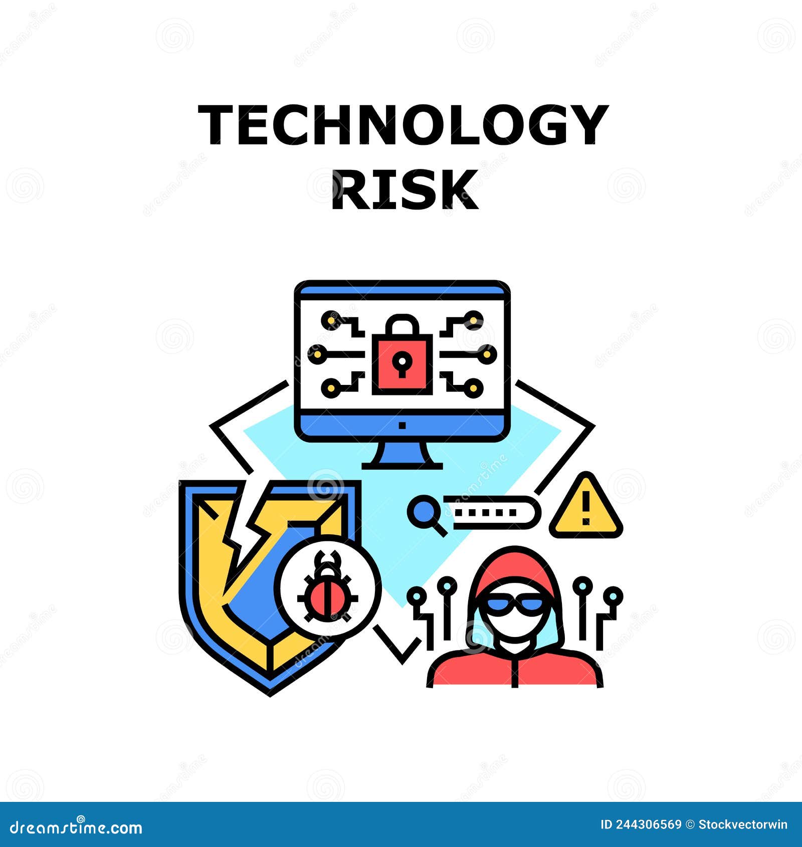 Technology Risk Vector Concept Color Illustration Stock Vector ...