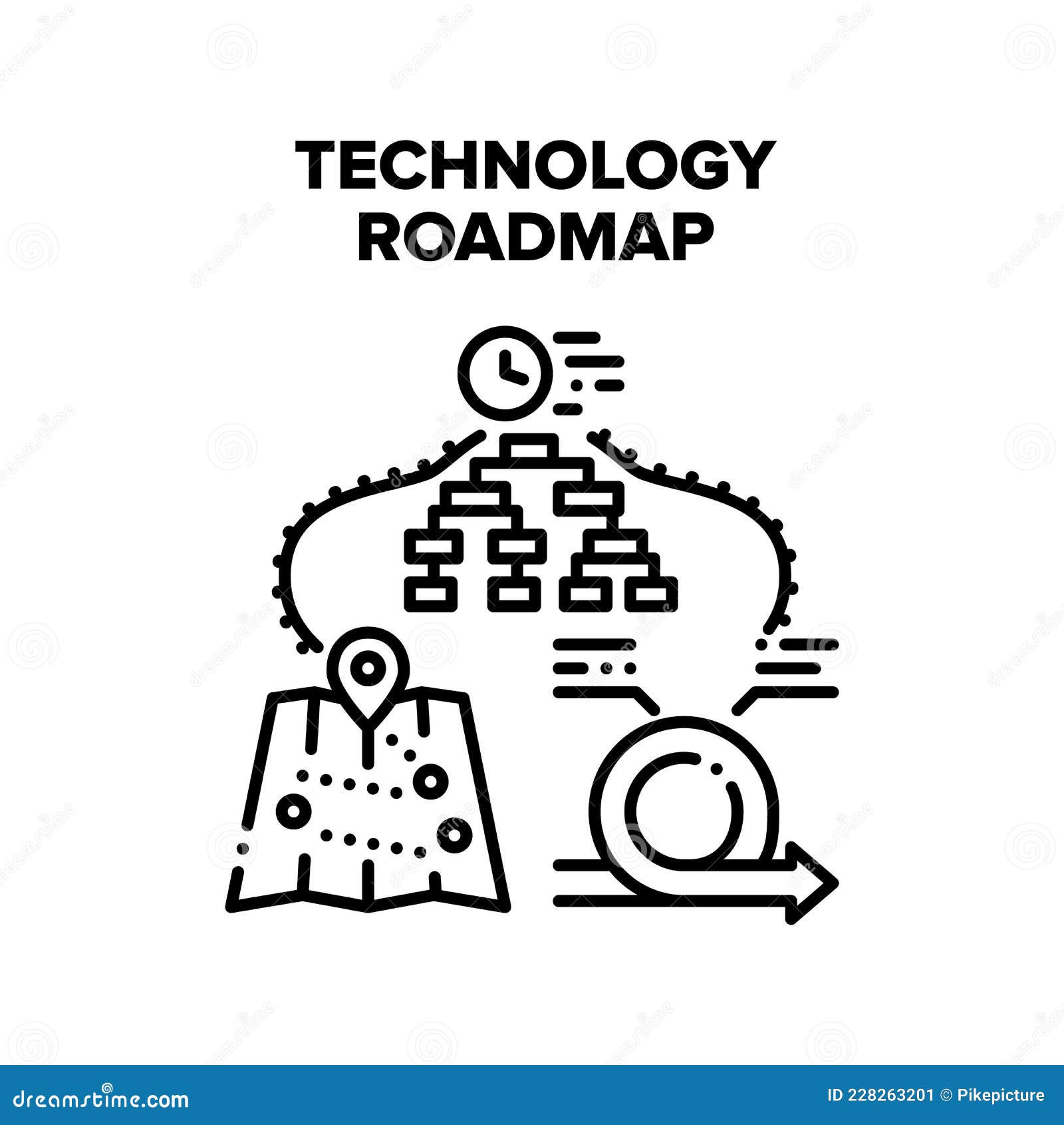 Technology Roadmap Vector Concept Illustration Stock Vector ...