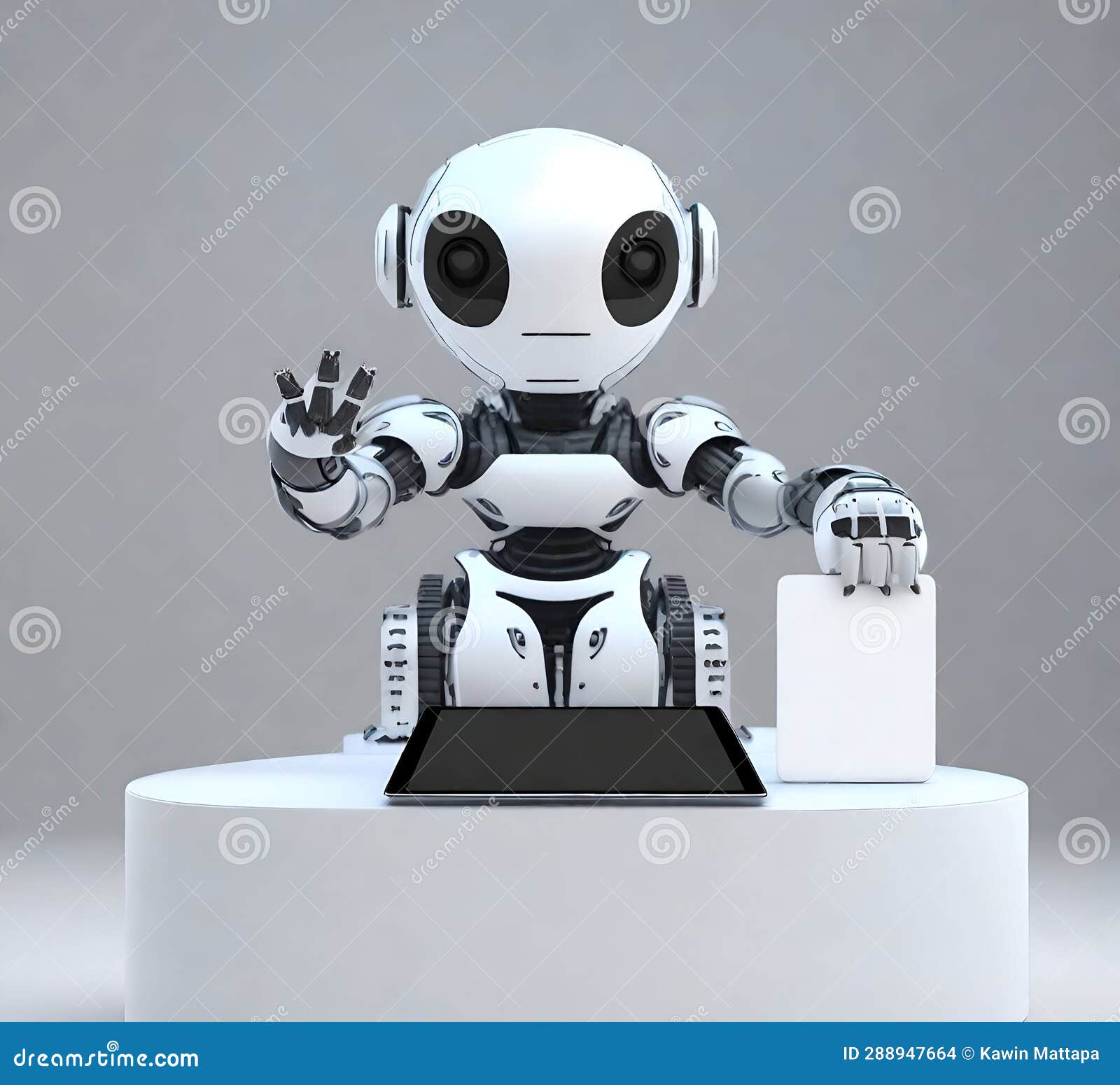 Robot tablet automation stock illustration. Illustration of machine ...