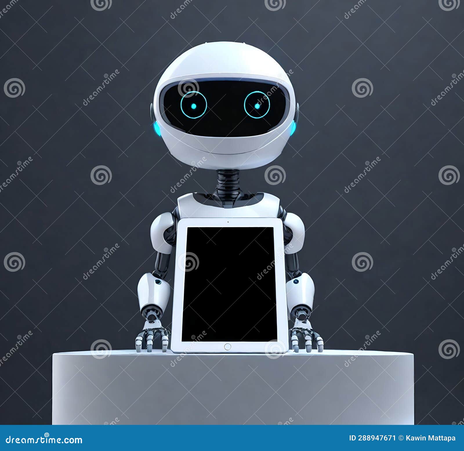 Robot tablet automation stock illustration. Illustration of business ...