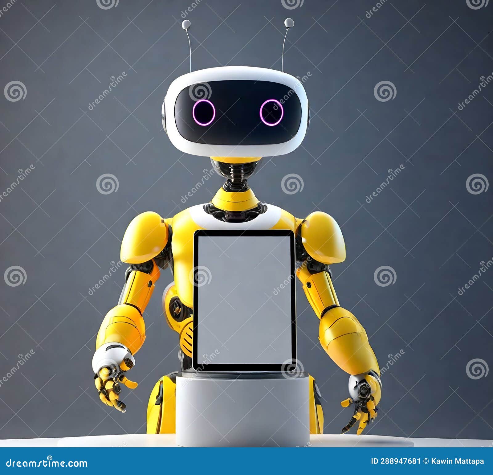 Robot tablet automation stock illustration. Illustration of technology ...