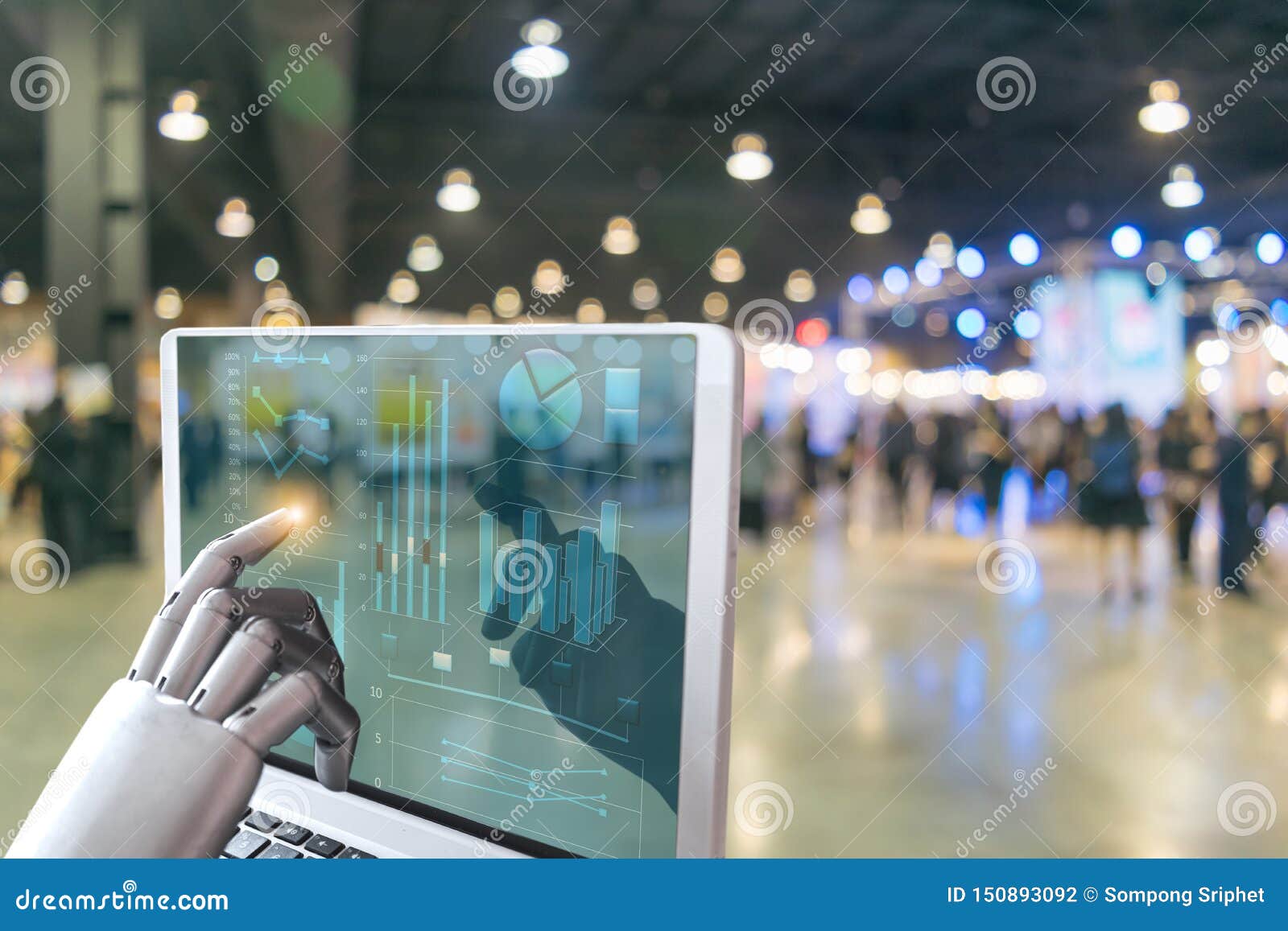 Technology Robot Finger Touch Screen Computer Industrial System Check ...