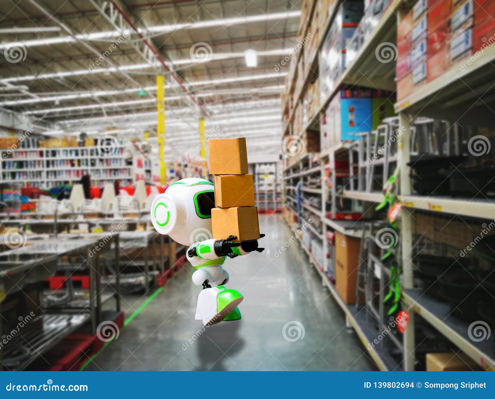 Robots Working On The Automated Conveyor Belt And Sorting Post Parcels ...
