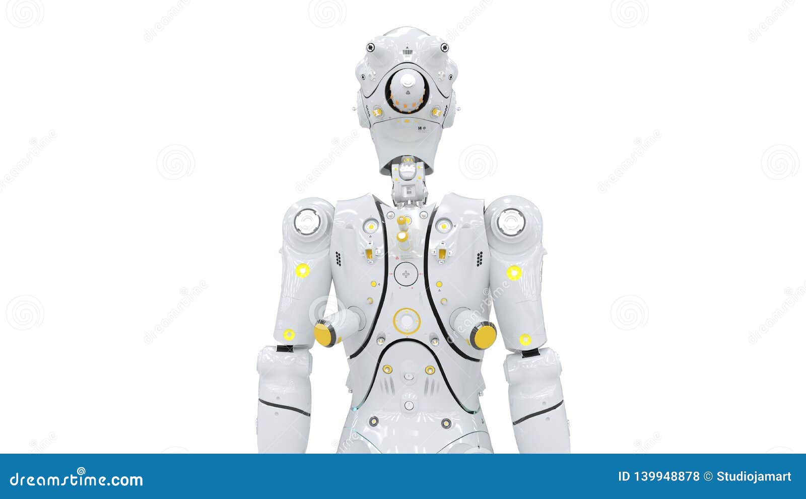Sai fi robots 3d render stock illustration. Illustration of face ...