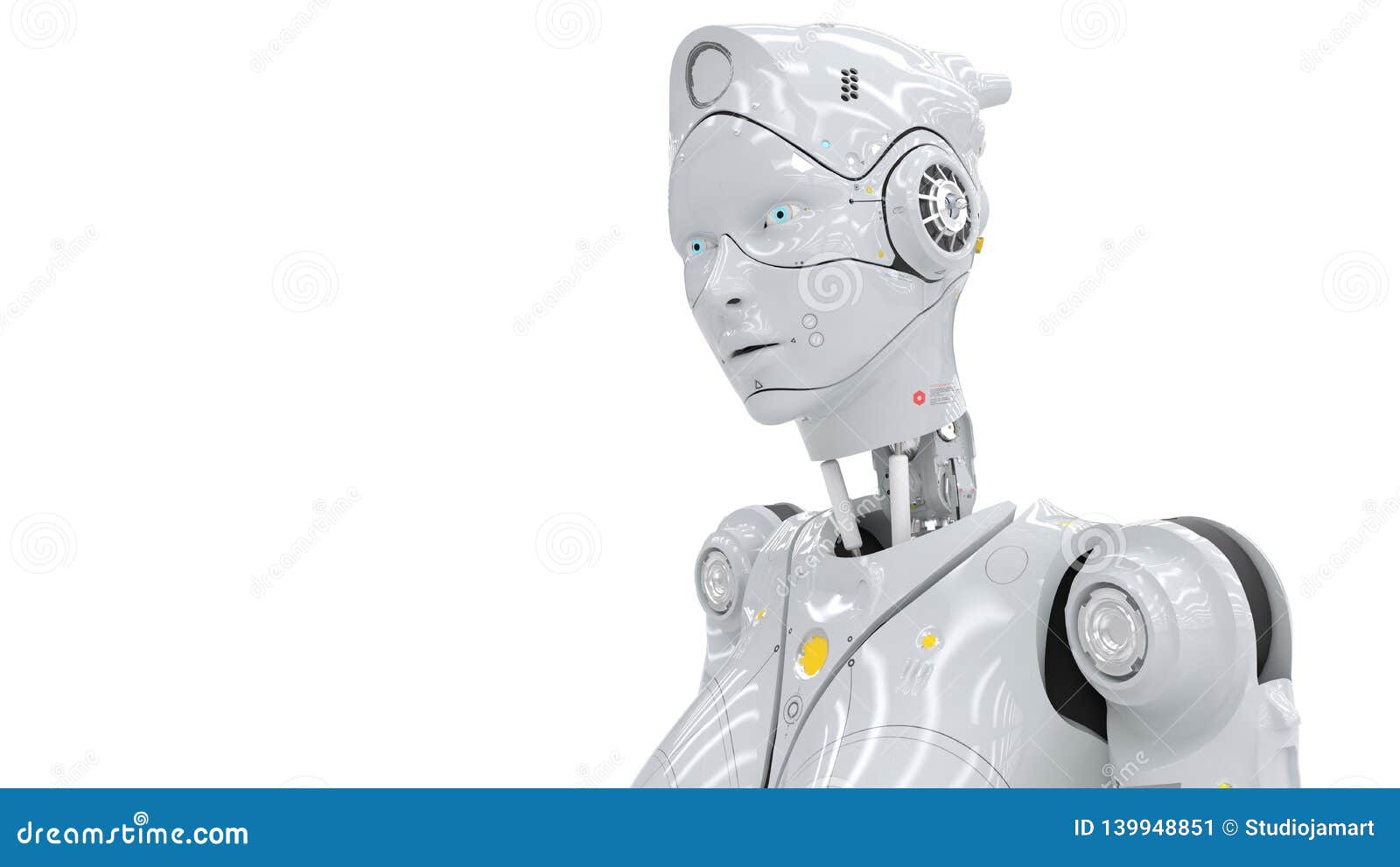 Technology Robot Sai Fi Robots 3d Render Stock Illustration ...