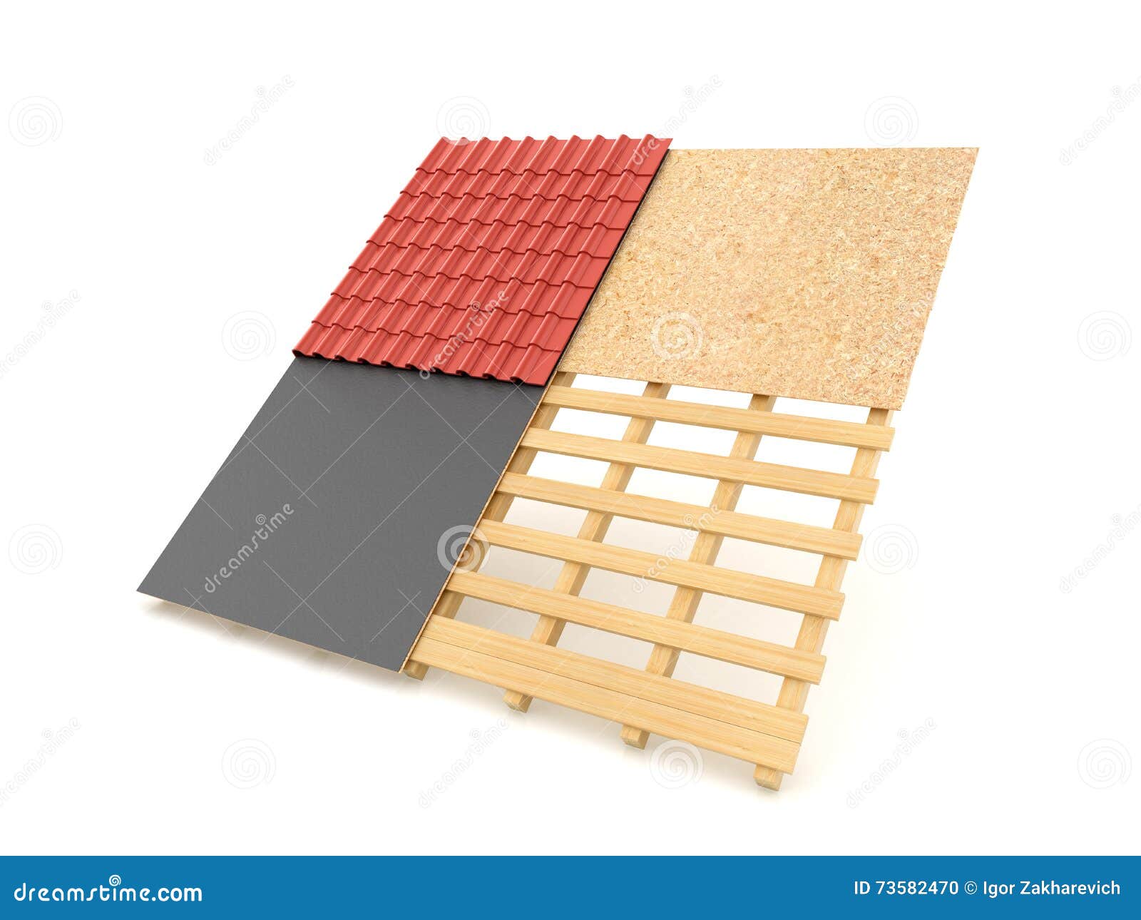 Tile Roof, Isolated On A White Background. Clipping Path Stock ...