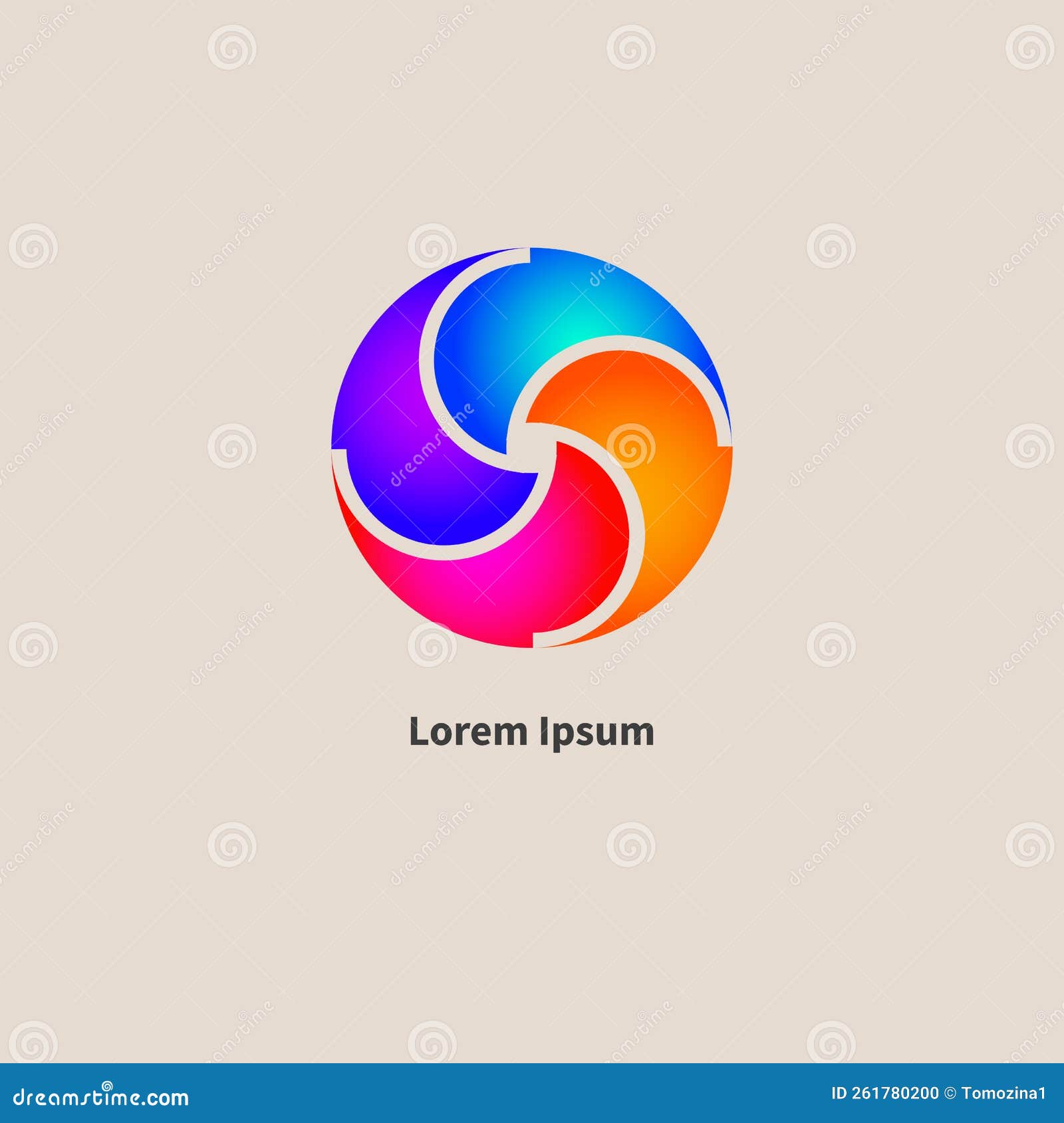 Technology Round Logo with Blades Stock Vector - Illustration of ...