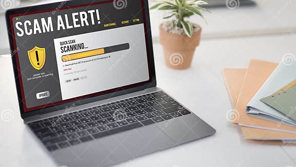 Technology Scam Alert Warning Security Concept Stock Photo - Image of ...
