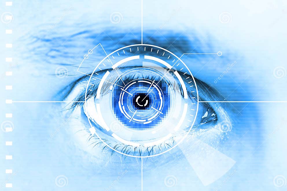 Technology Scan Eye for Security or Identification Stock Illustration ...