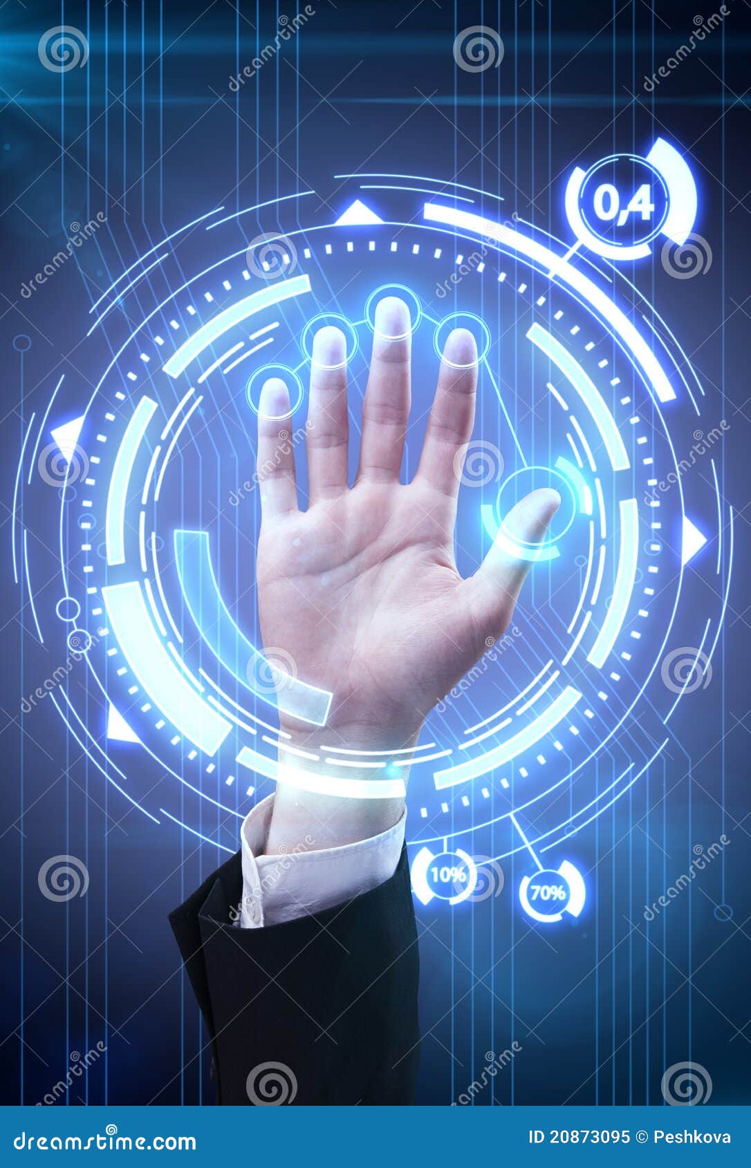 Technology Scan Man S Hand for Security Stock Illustration ...