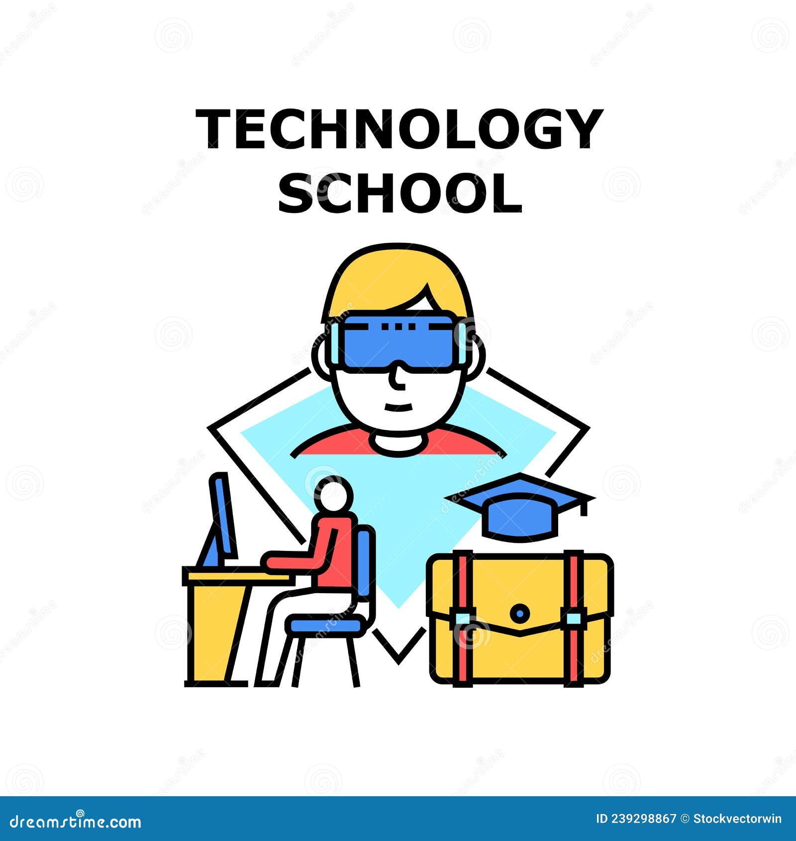 Technology School Icon Vector Illustration Stock Vector - Illustration ...