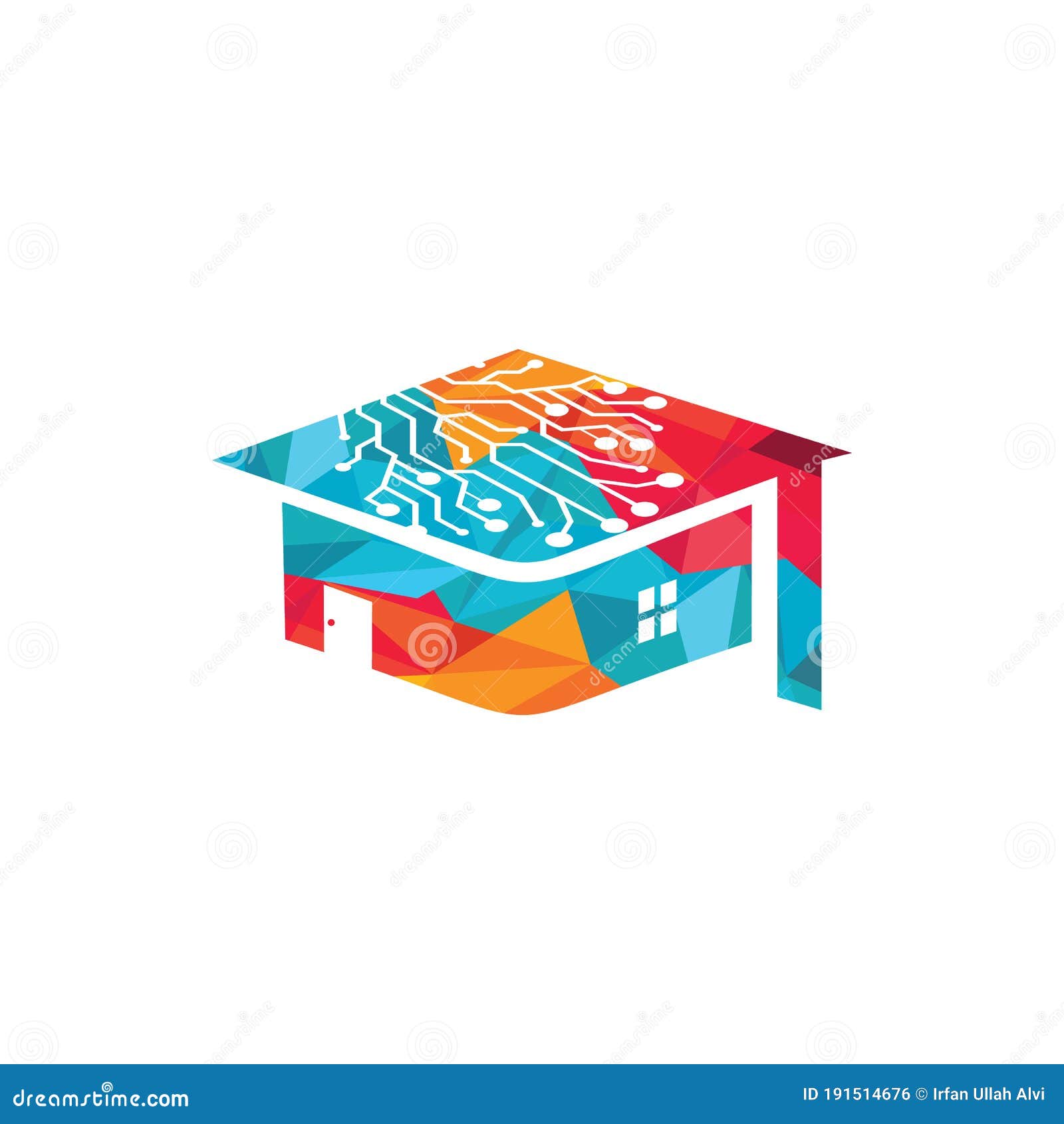 Technology School Logo Design Concept. Stock Vector - Illustration of ...