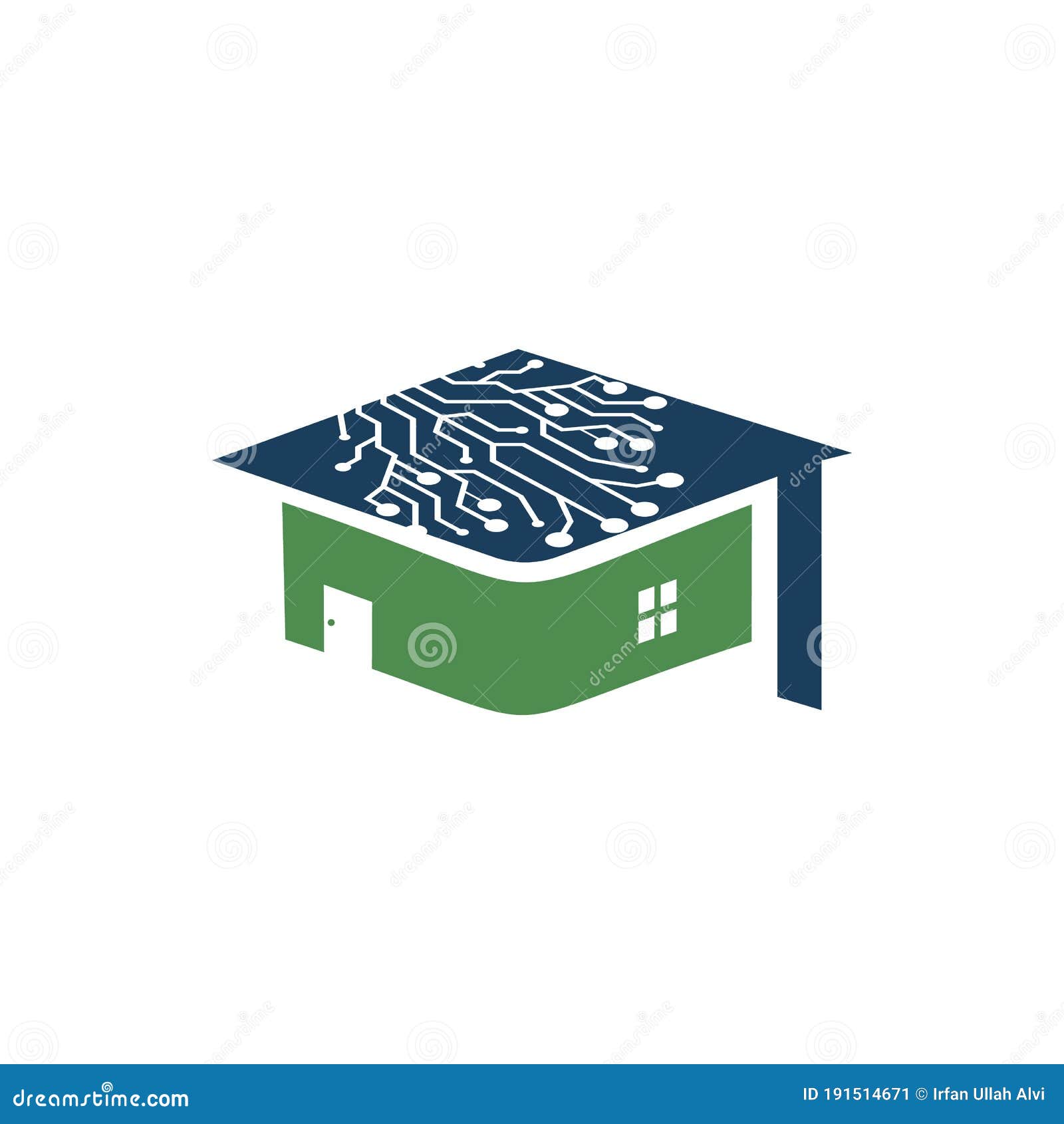 Technology School Logo Design Concept. Stock Vector - Illustration of ...