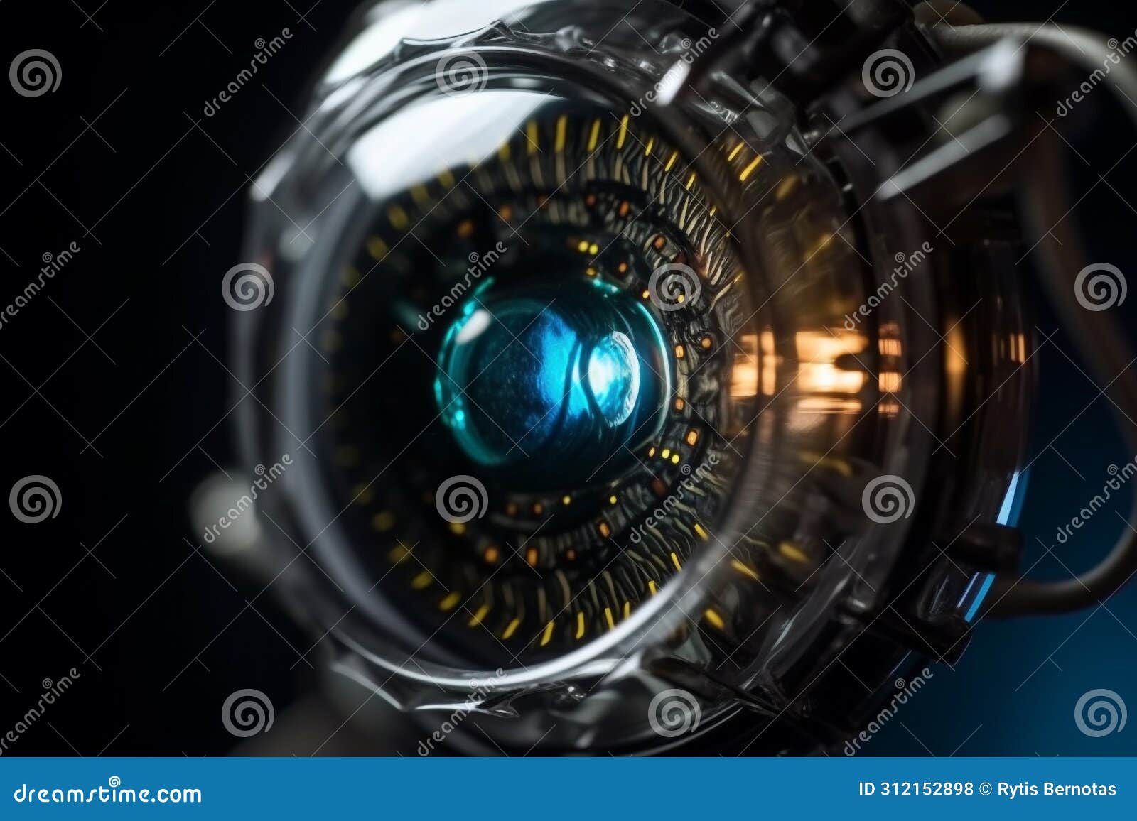Close-up View of Futuristic Bionic Artificial Eye Stock Illustration ...