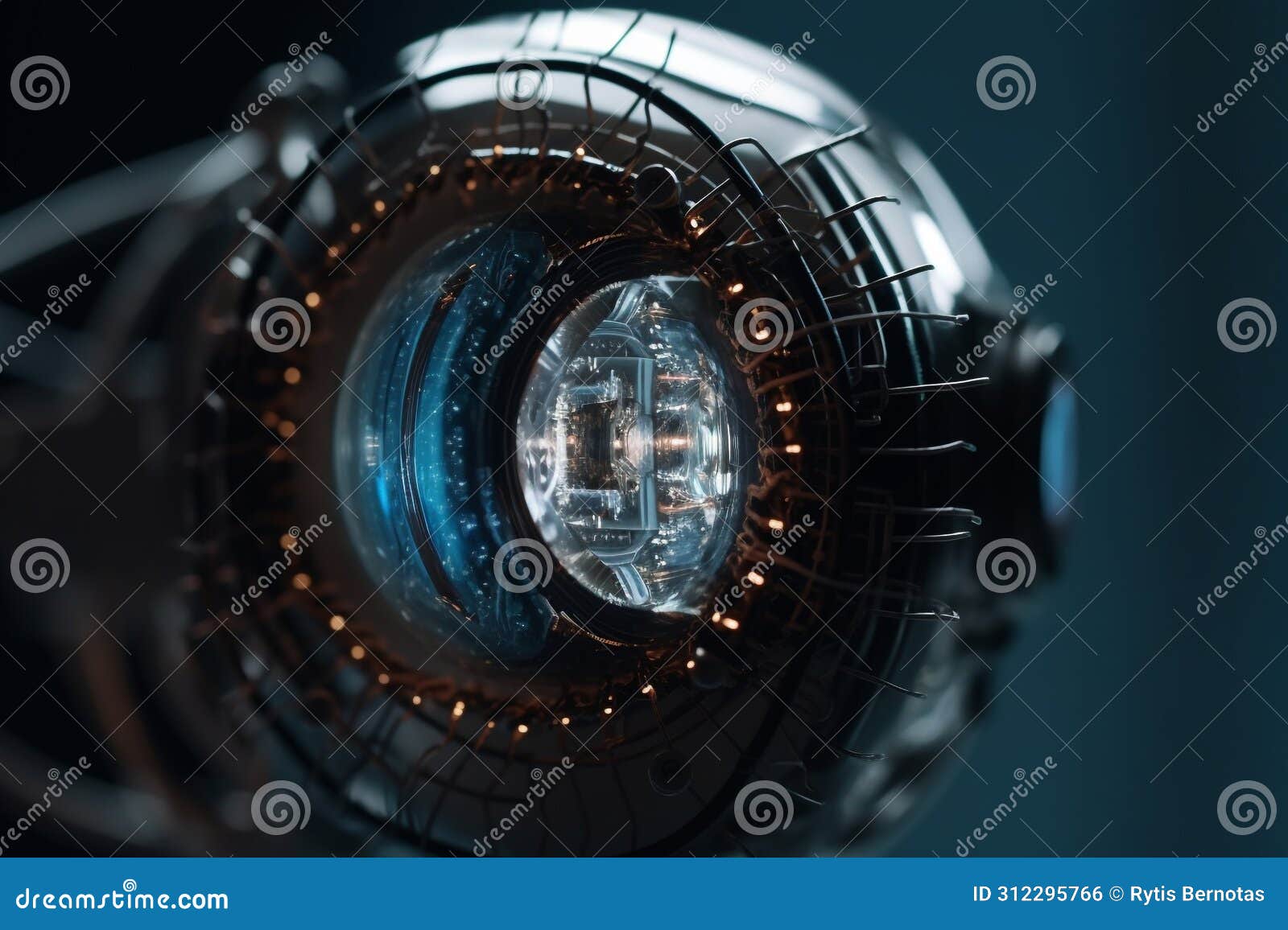 Close-up View of Futuristic Bionic Artificial Eye Stock Illustration ...