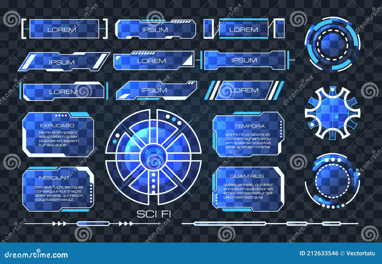 Technology sci fi ui stock vector. Illustration of template - 212633546