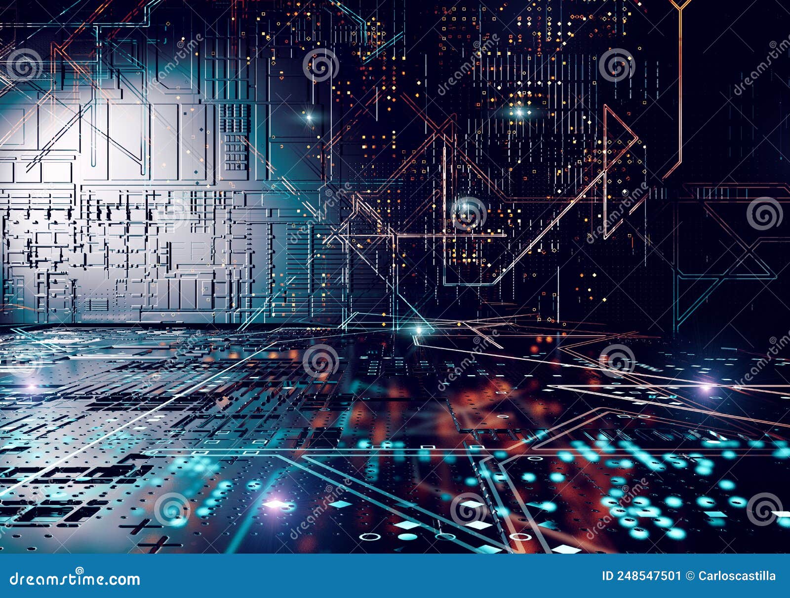 Technology and Science Background Stock Illustration - Illustration of ...