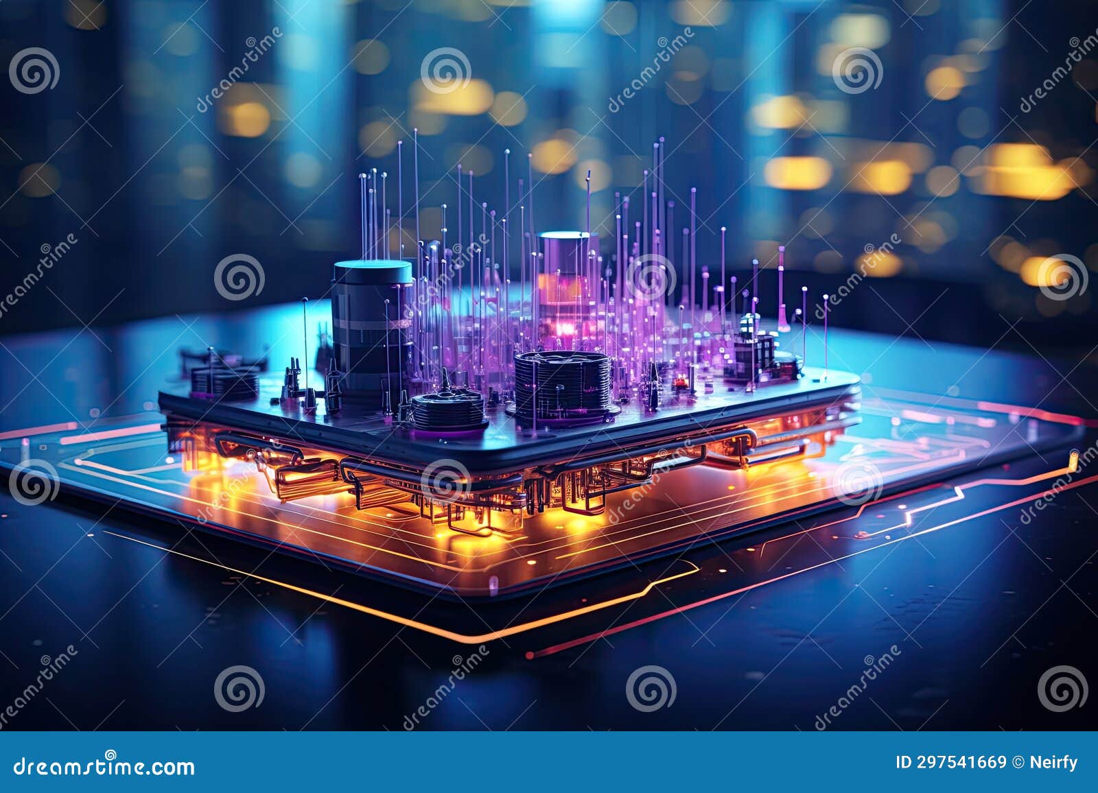 Technology and Science Background, Stock Illustration - Illustration of ...