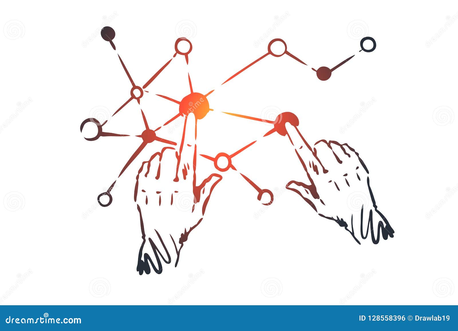 Hand Drawn Digital Connection Stock Illustrations – 5,134 Hand Drawn ...