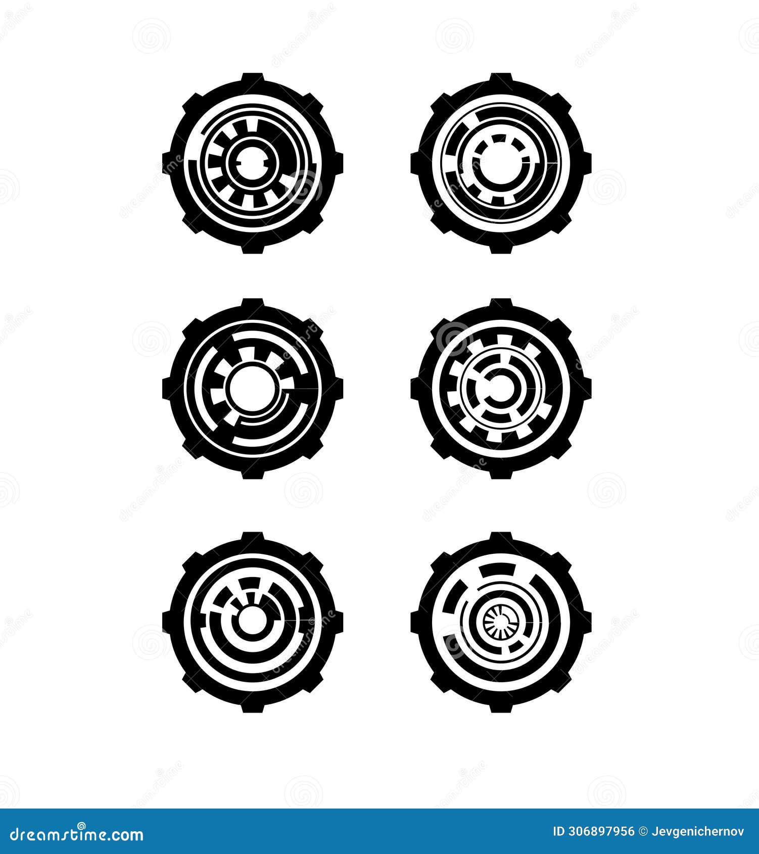 Modern HUD UI Circular Gear Design Elements Stock Vector - Illustration ...