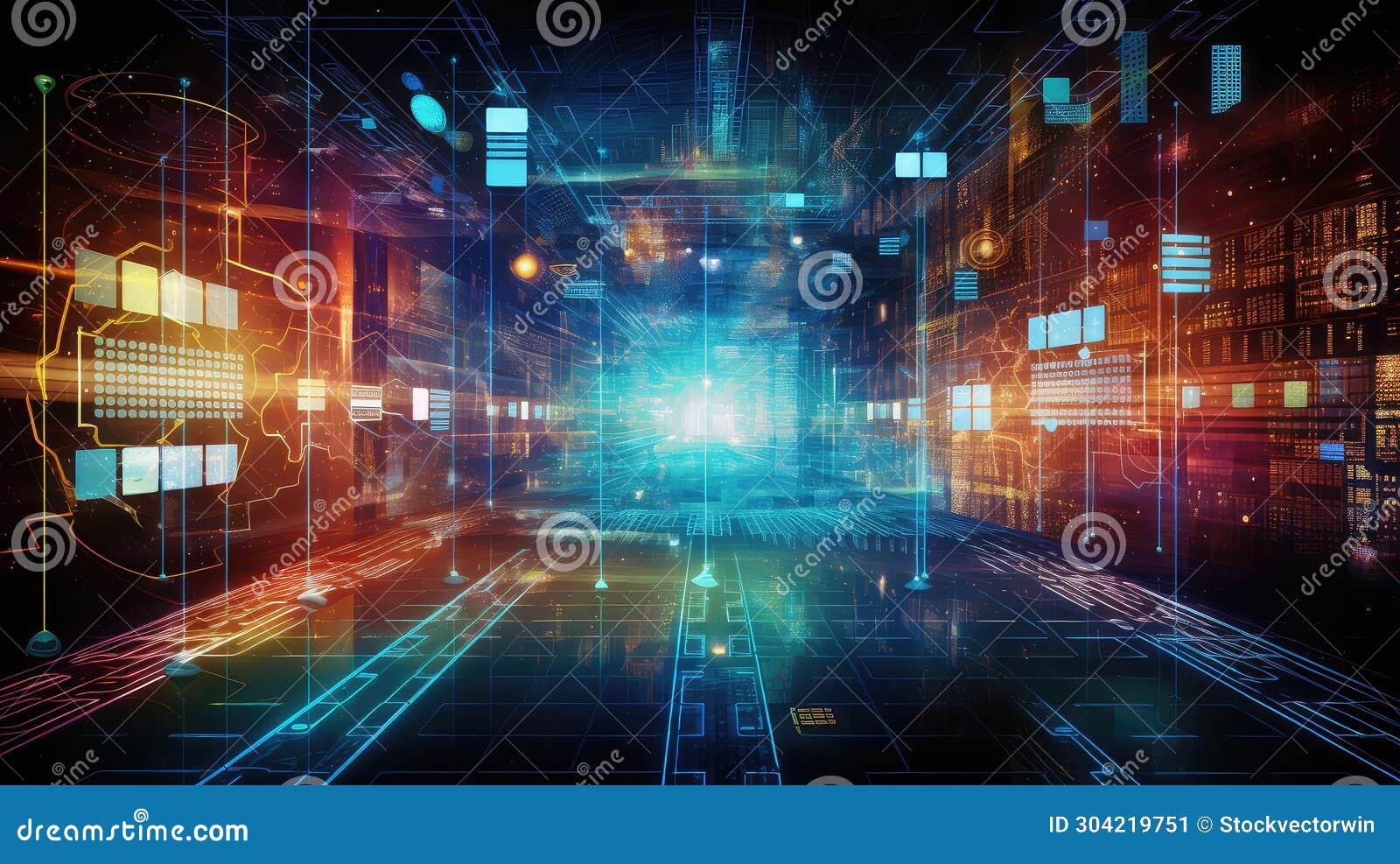 Technology Science Digital Background Stock Illustration - Illustration ...
