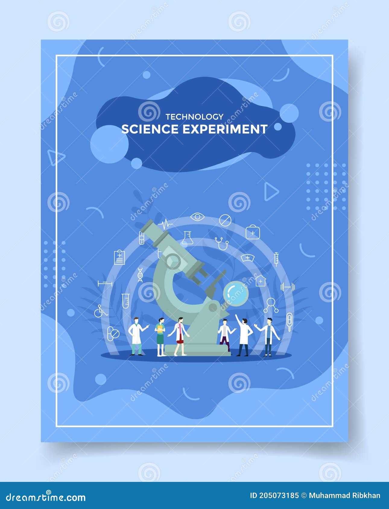 Technology Science Experiment People Scientist Front Big Microscope for ...