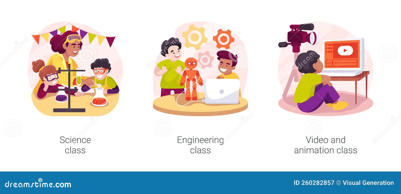 Technology and Science for Gradeschoolers Isolated Cartoon Vector ...