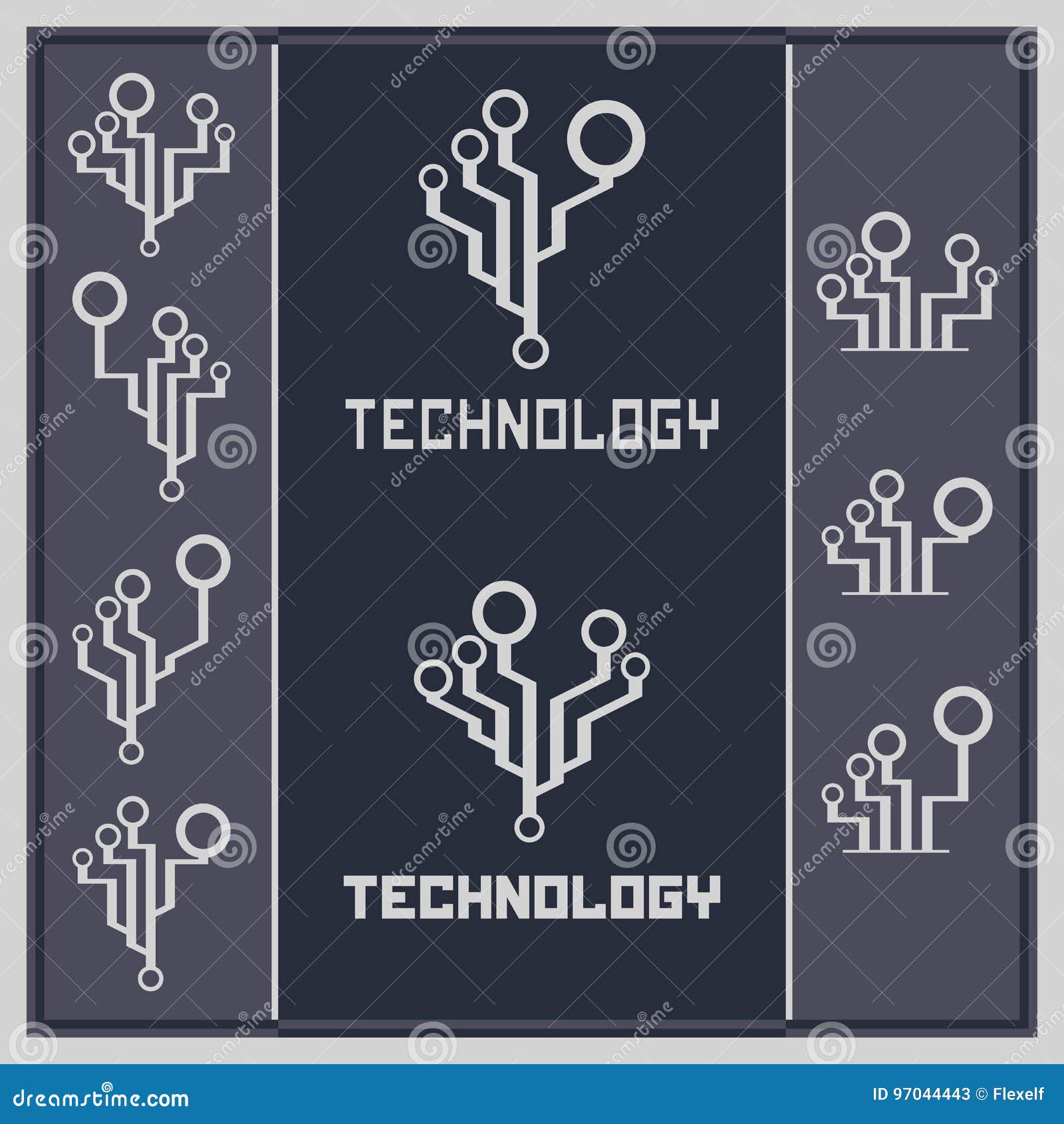 Technology and Science Logo. Stock Vector - Illustration of card ...