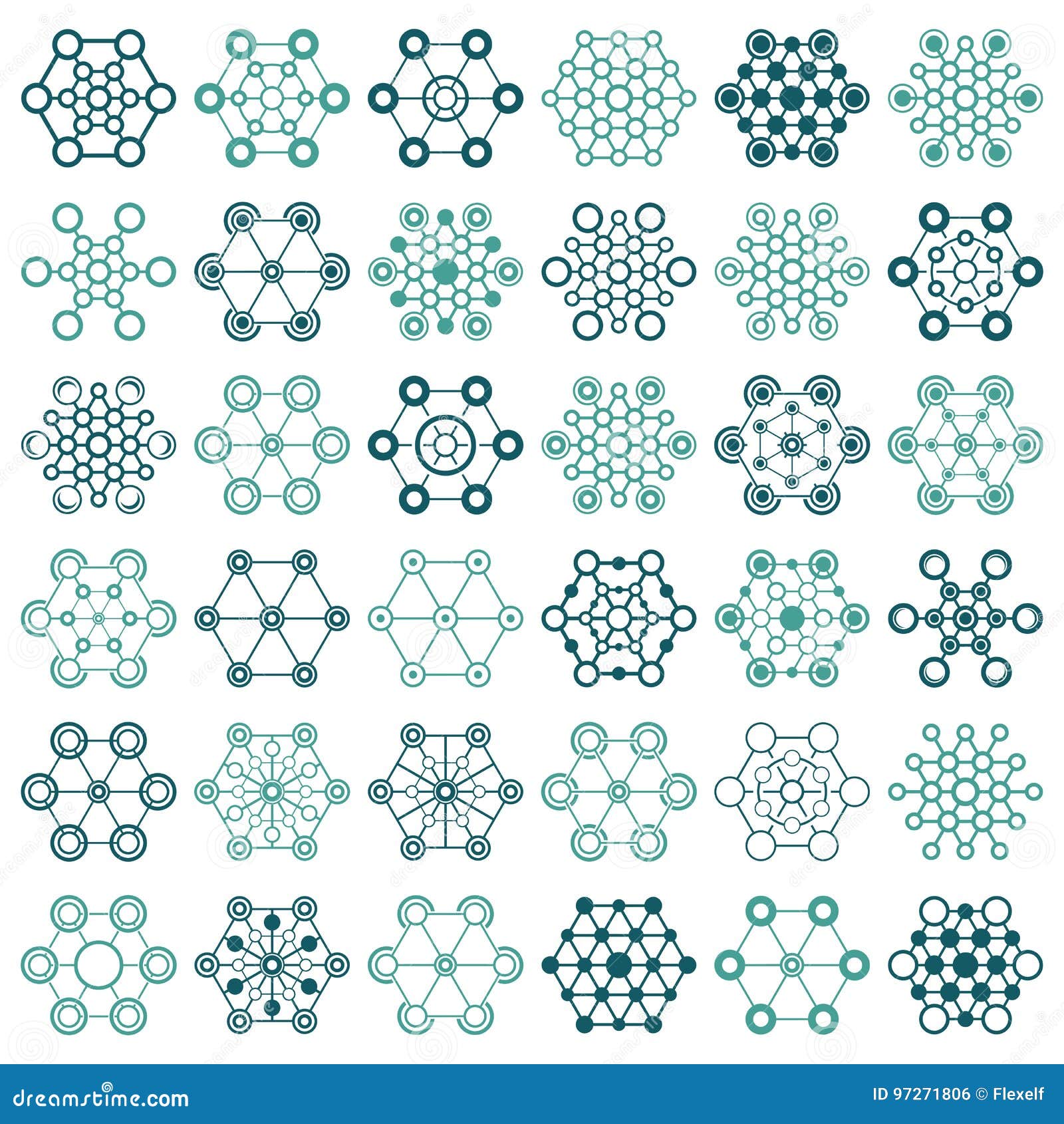 Technology and Science Logo. Design Hexagon Cell Element. Stock Vector ...