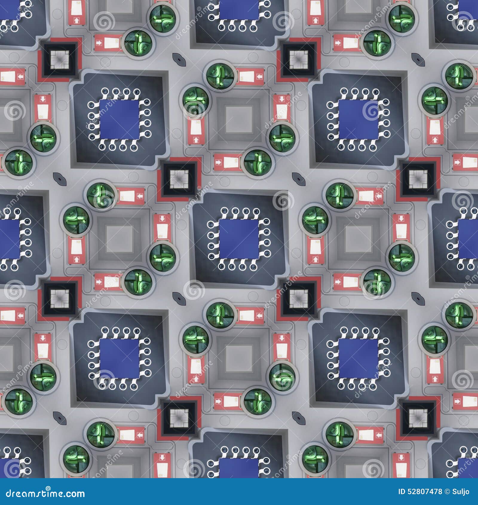 Technology Seamless Background Stock Illustration - Illustration of ...