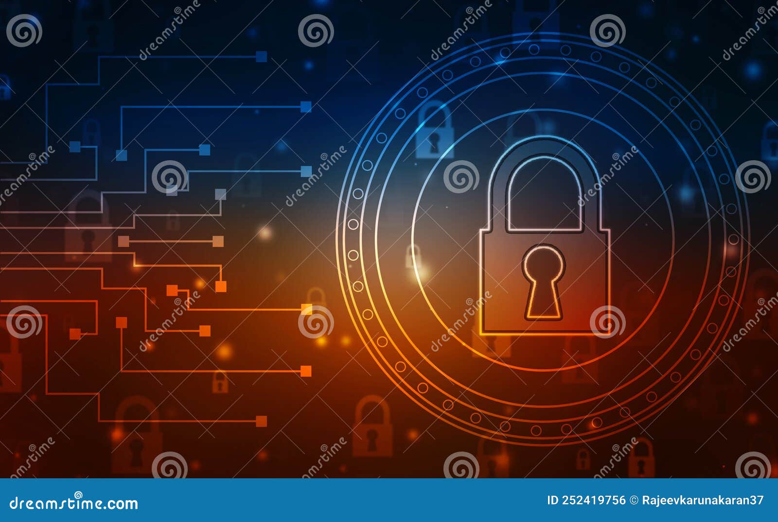 Technology Security Concept. Modern Safety Digital Background.Digital ...