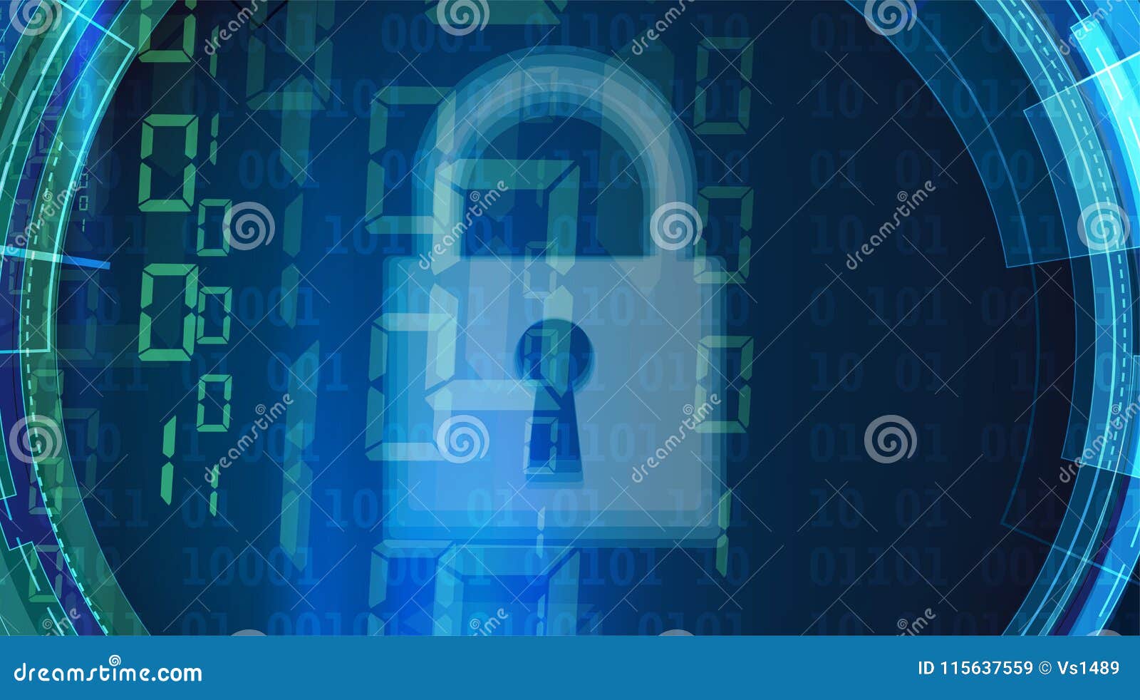 Technology Security Concept. Modern Safety Digital Background Stock ...