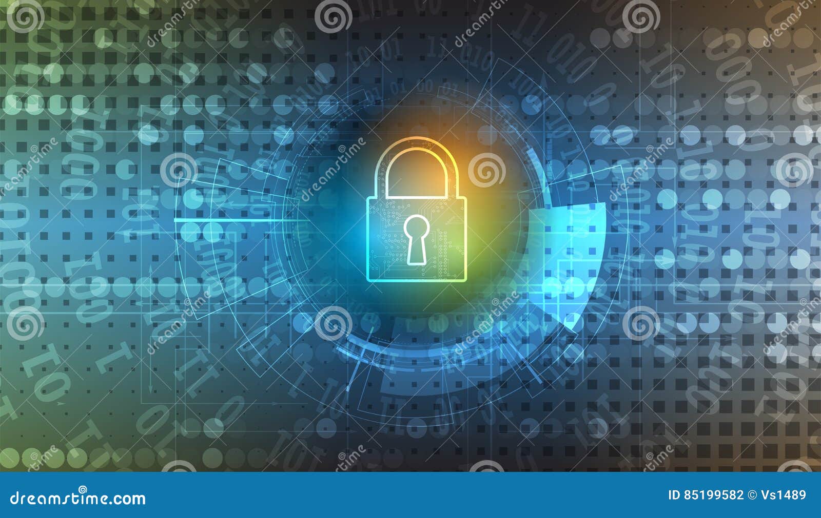 Technology Security Concept. Modern Safety Digital Background Stock ...