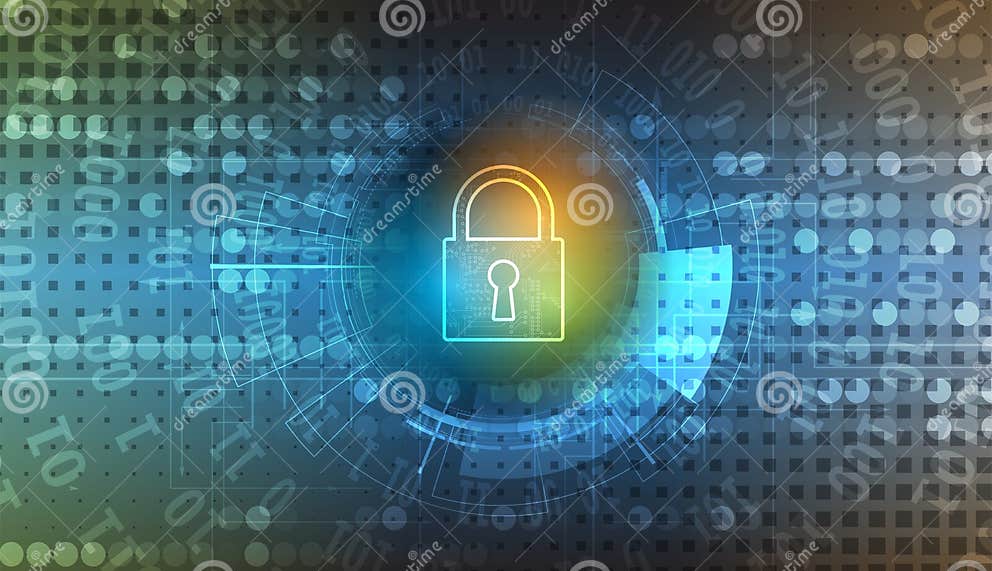 Technology Security Concept. Modern Safety Digital Background Stock ...