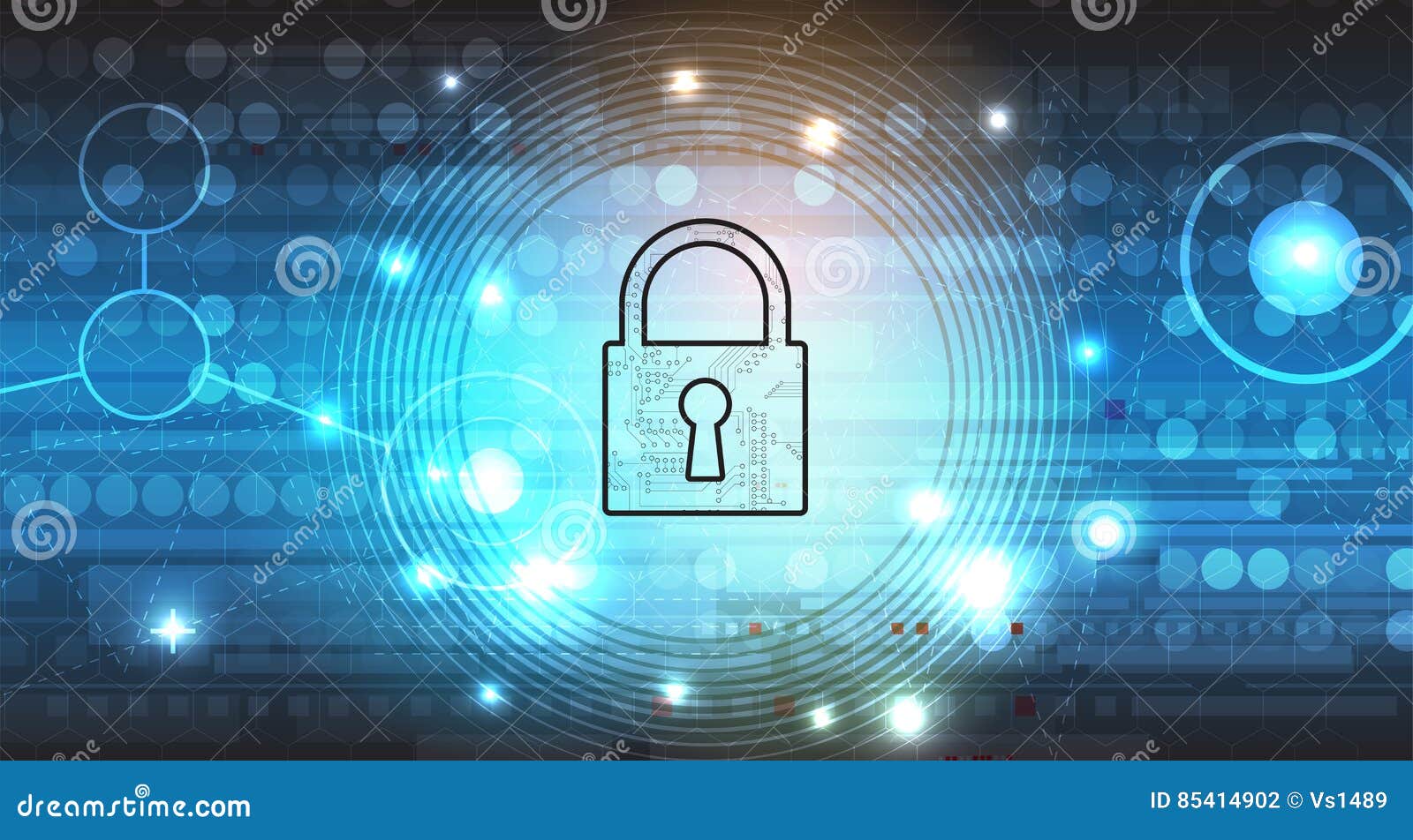 Technology Security Concept. Modern Safety Digital Background Stock ...