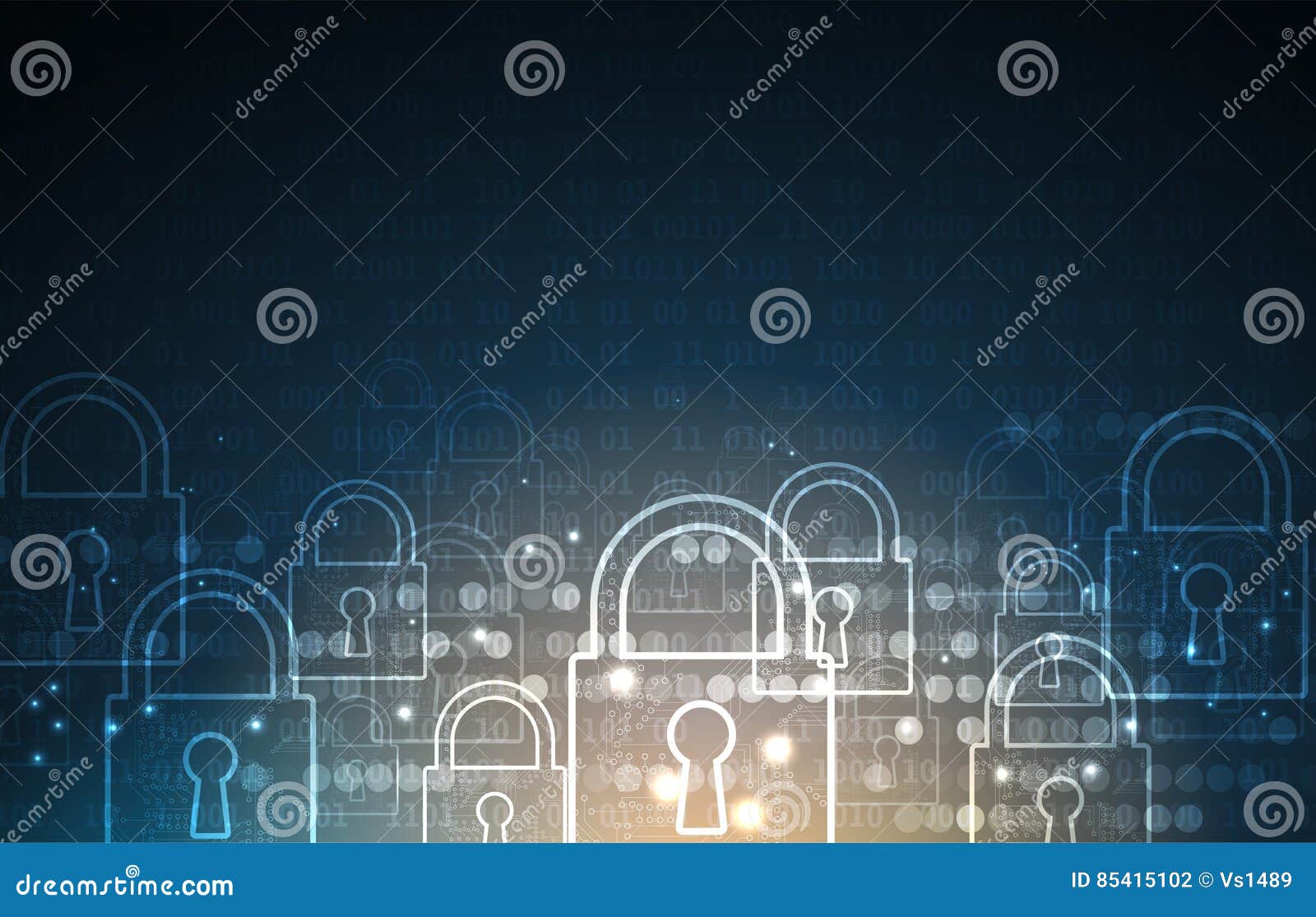 Technology Security Concept. Modern Safety Digital Background Stock ...