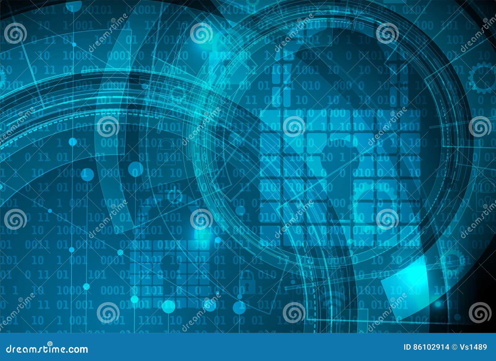 Technology Security Concept. Modern Safety Digital Background Stock ...