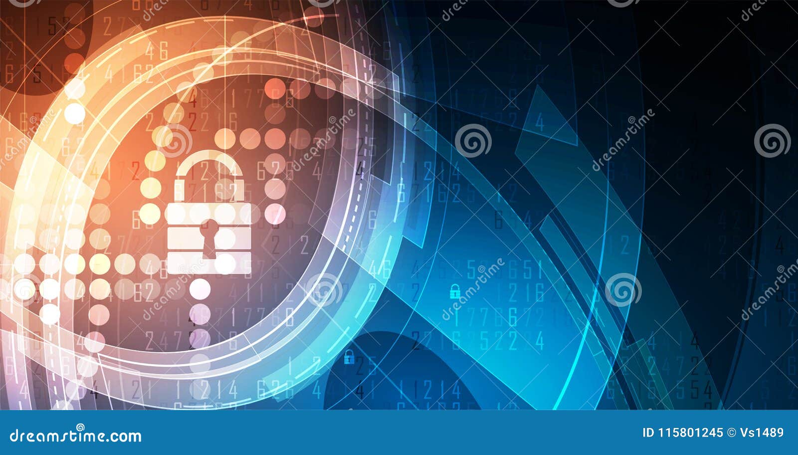 Technology Security Concept. Modern Safety Digital Background Stock ...