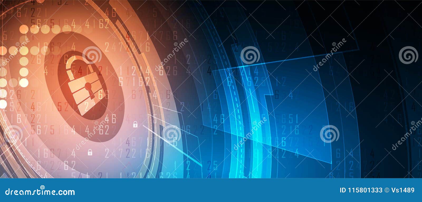 Technology Security Concept. Modern Safety Digital Background Stock ...
