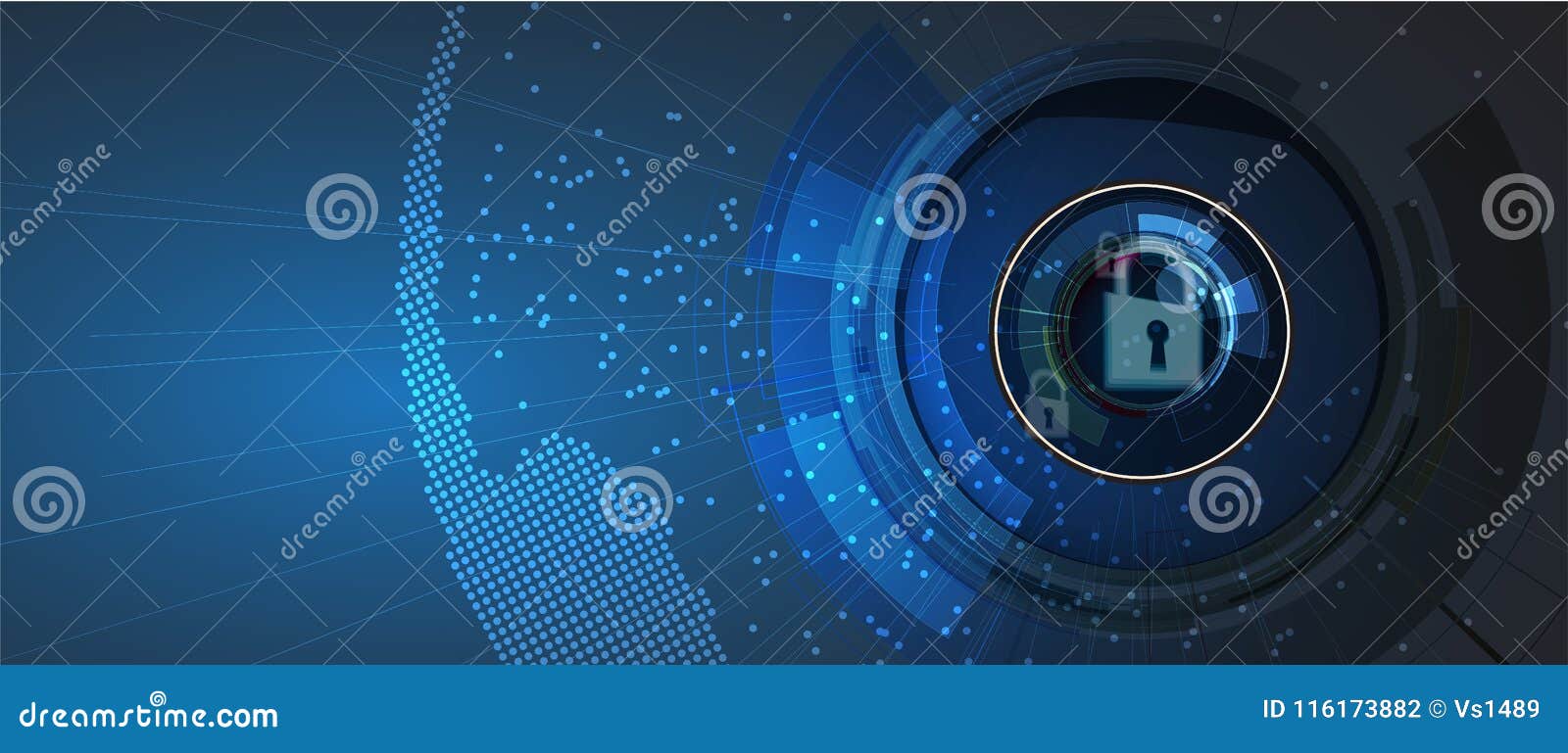 Technology Security Concept. Modern Safety Digital Background Stock ...