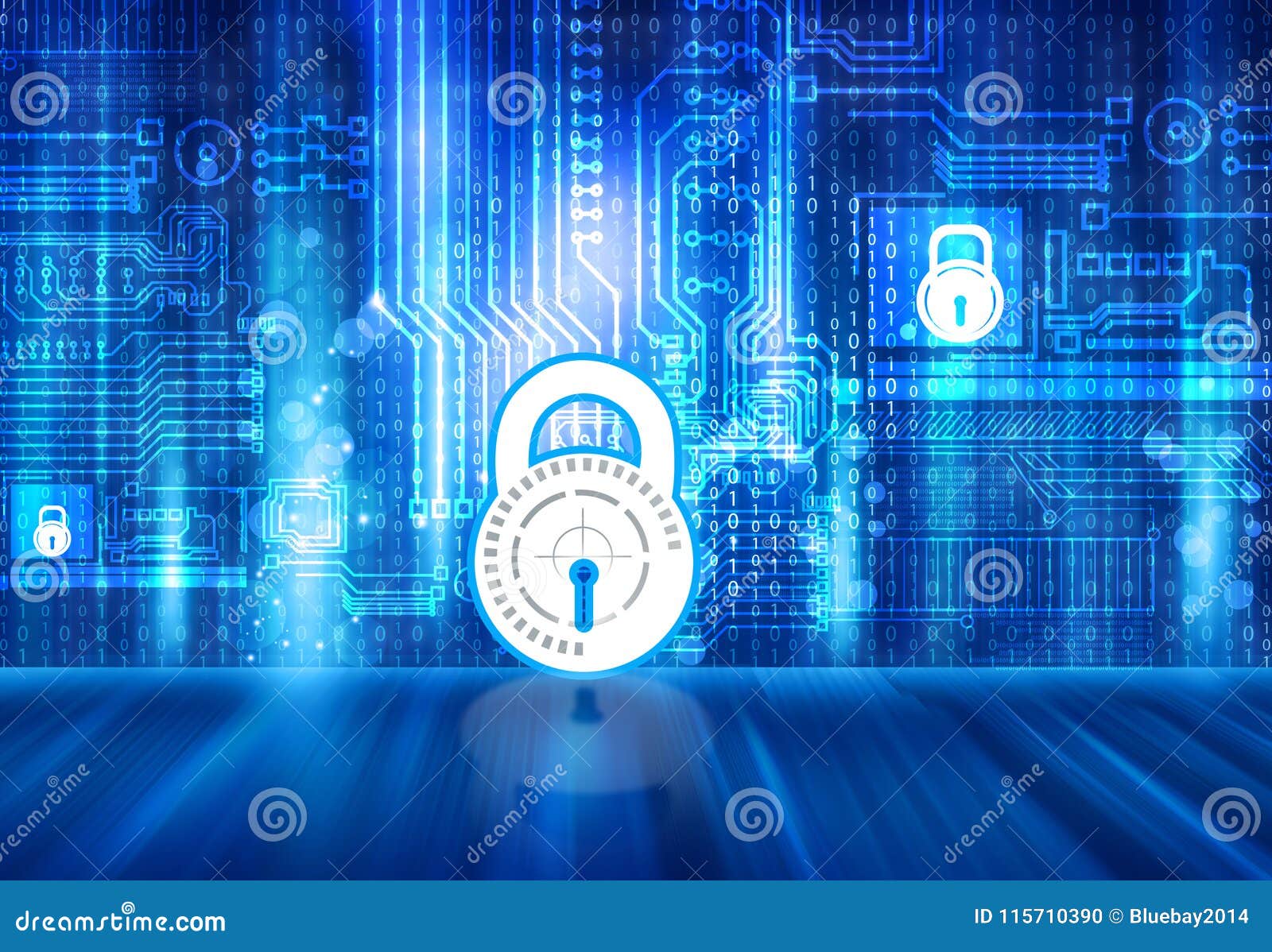 Technology Security Concept Stock Illustration - Illustration of cyber ...