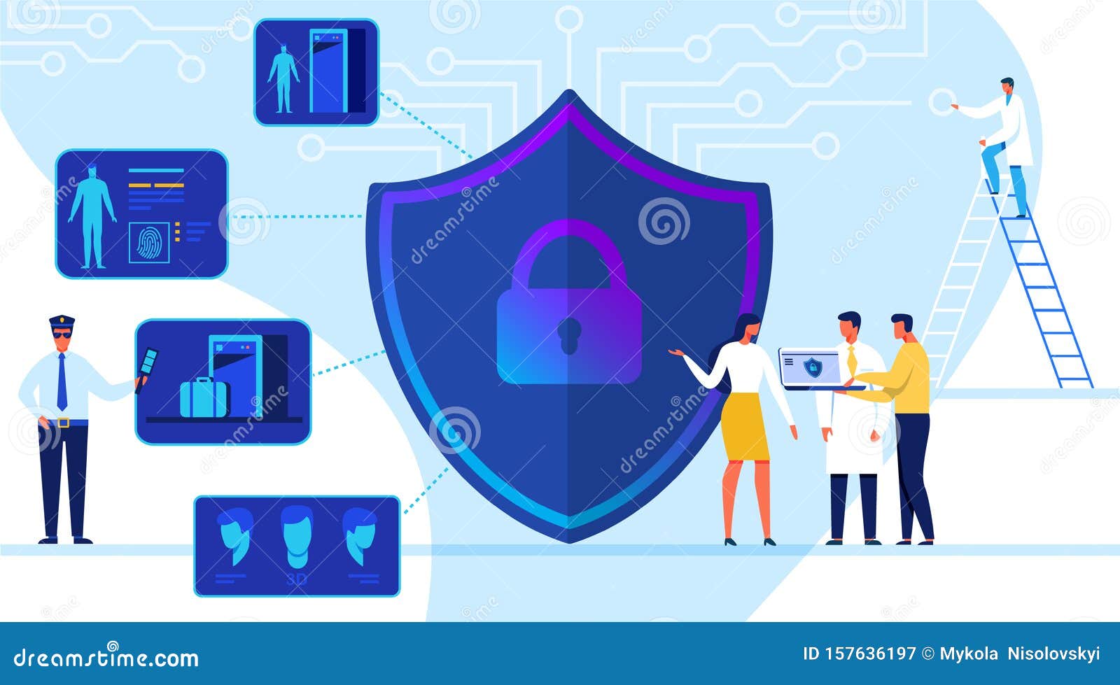 Technology Security Concept Vector Illustration Stock Illustration ...