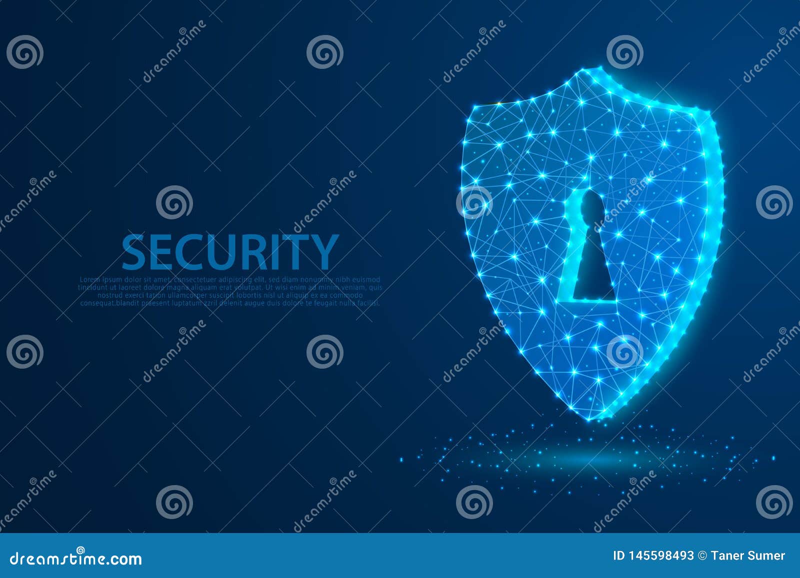 Technology Security Icon with Blue Background, a Keyhole Icon Composed ...