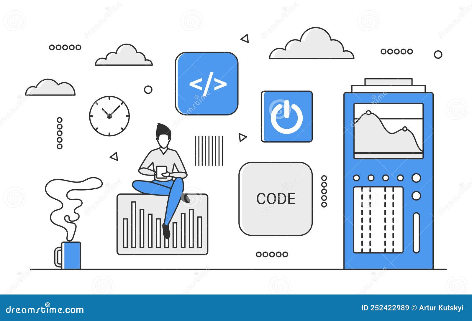 Technology Server Code Programming Stock Vector - Illustration of ...
