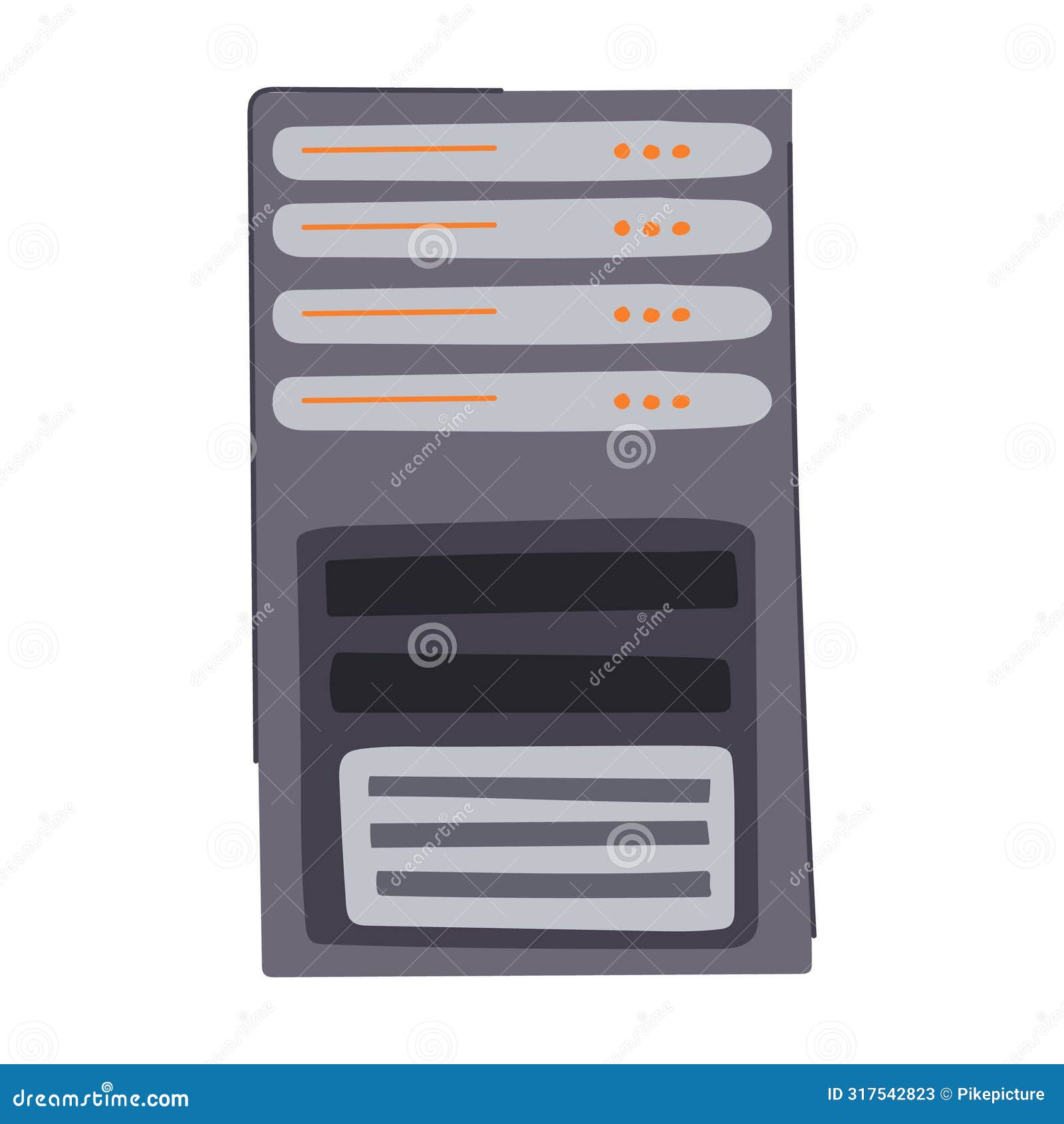 Technology Server Rack Cartoon Vector Illustration Stock Vector ...
