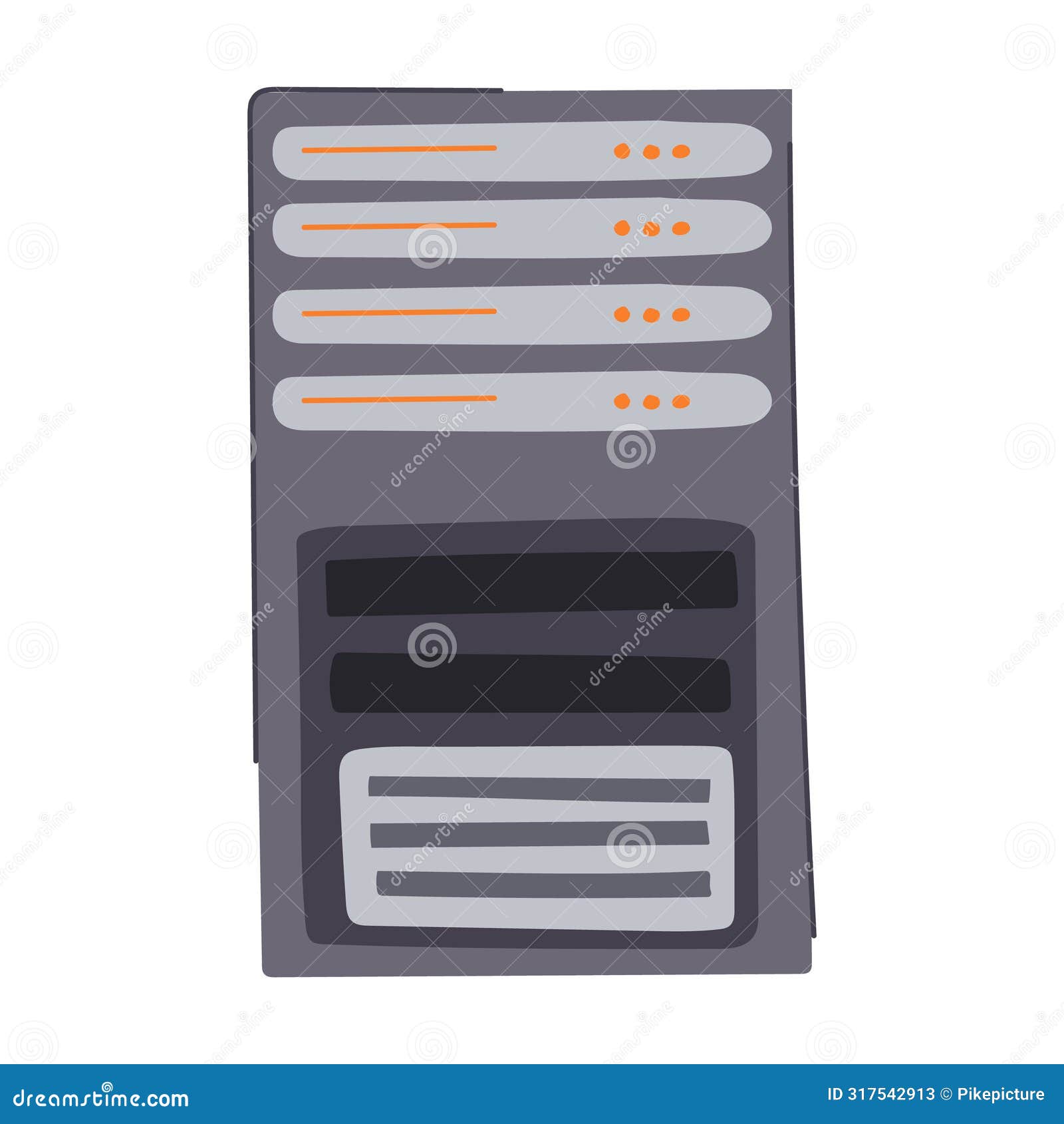 Technology Server Rack Cartoon Vector Illustration Stock Illustration ...