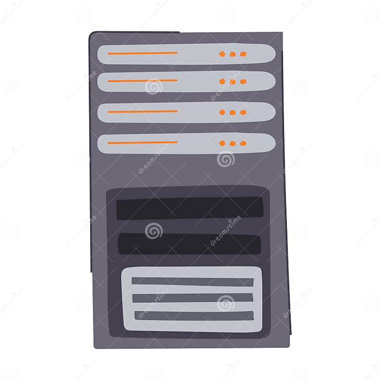 Technology Server Rack Cartoon Vector Illustration Stock Illustration ...
