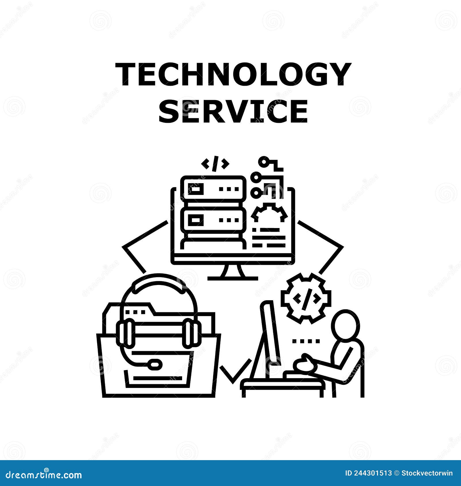 Technology Service Vector Concept Illustration Stock Vector ...