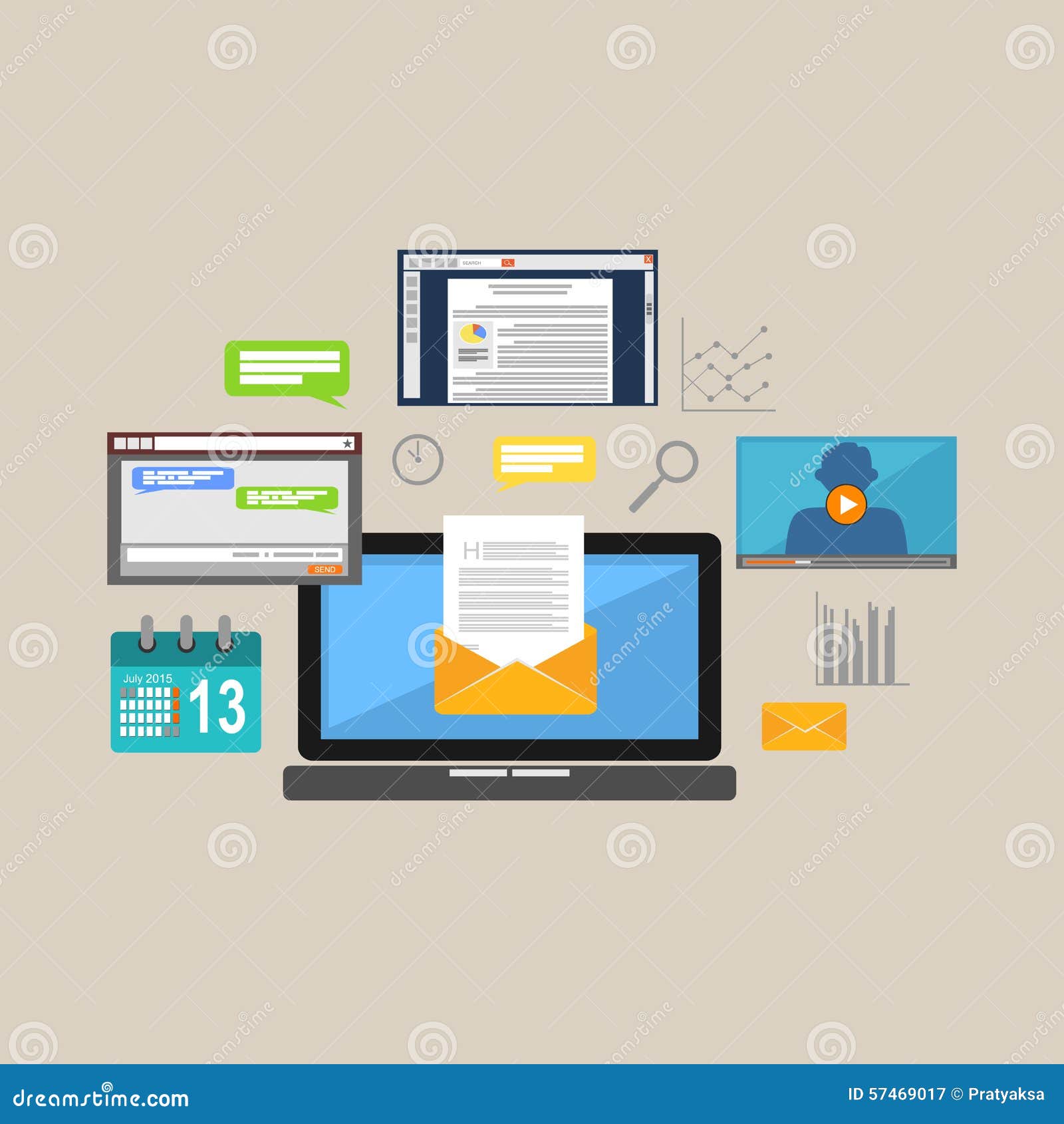 Technology Services Illustration. Internet Services Illustration. Stock ...